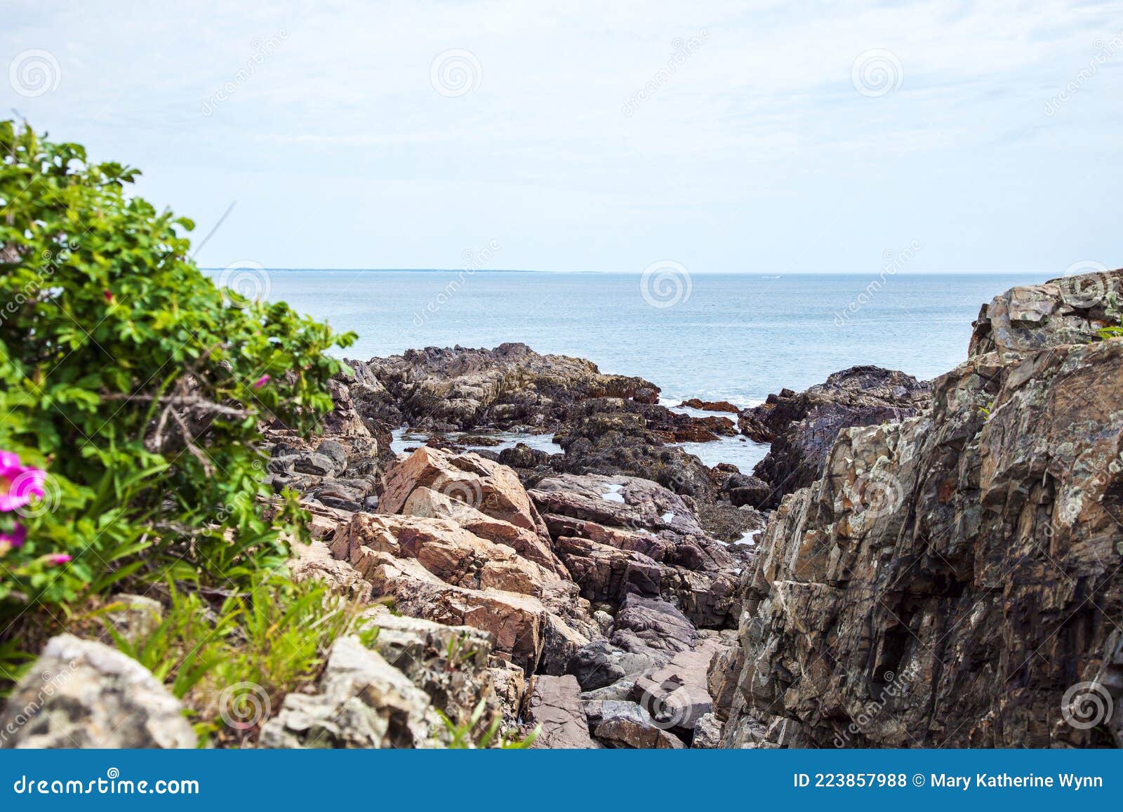Atlantic Ocean View Along the Rocky Coast of Maine on the Marginal Way ...