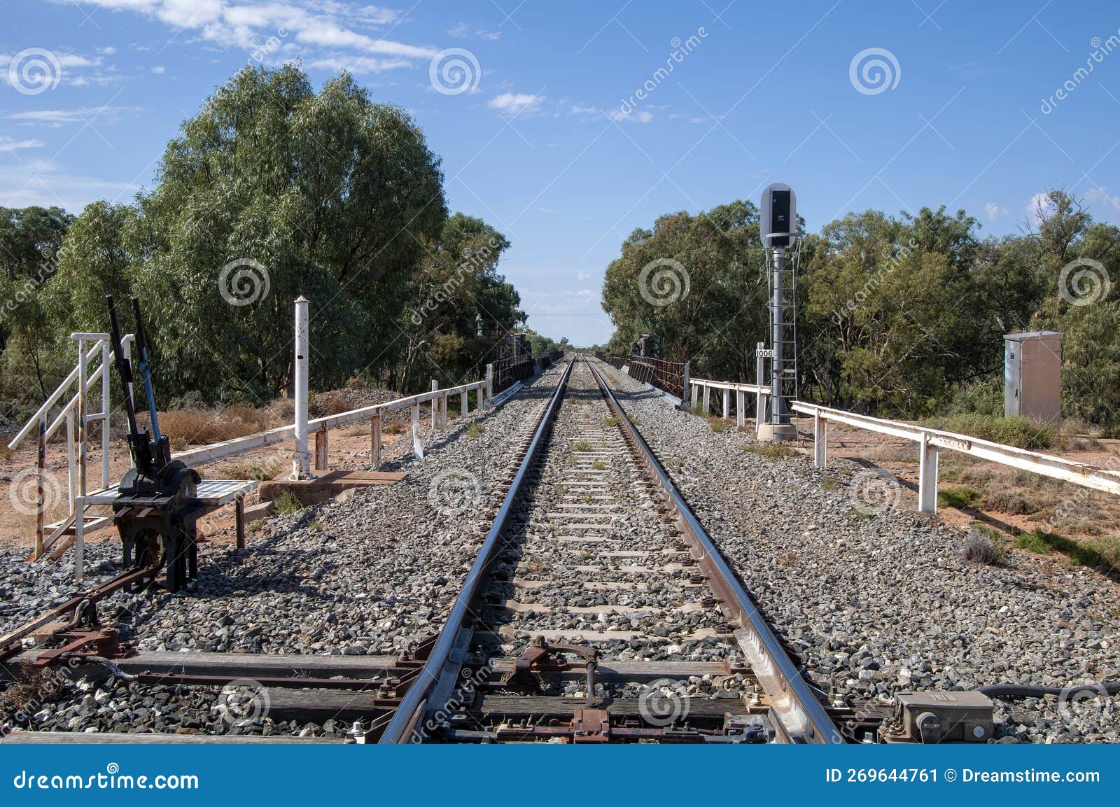 View along train tracks stock image. Image of switch - 269644761
