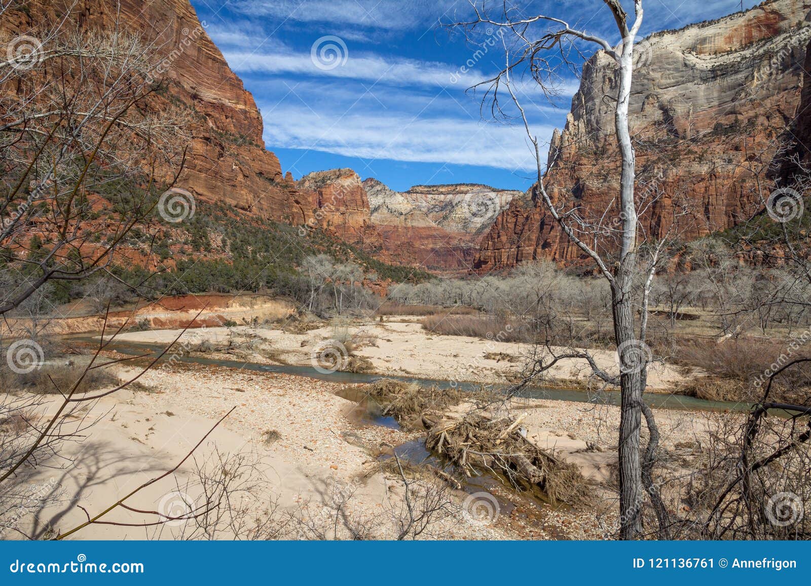 Zion Canyon, Utah after a Winter Storm. Stock Image - Image of ...