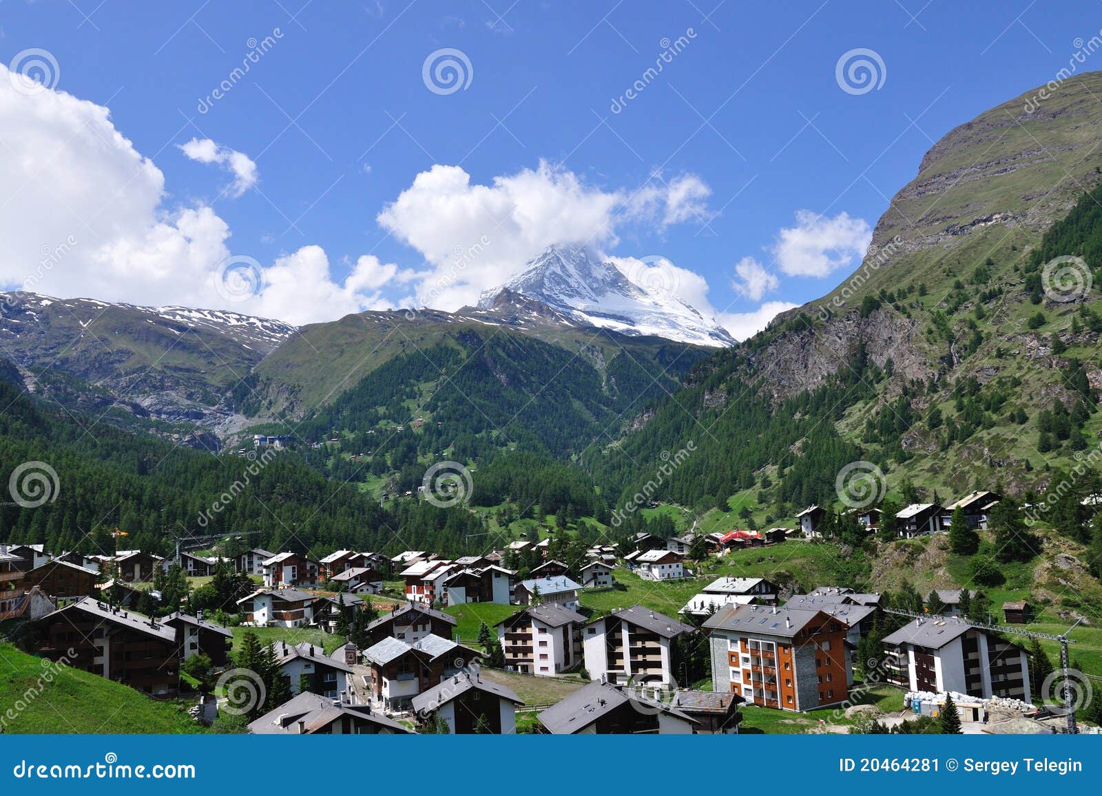 View on Alpine Village Zermatt, Switzerland Stock Image - Image of ...