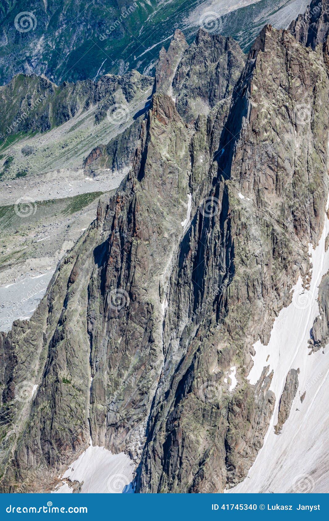 View on the Alps from the Aiguille Du Midi , Chamonix. Stock Photo ...