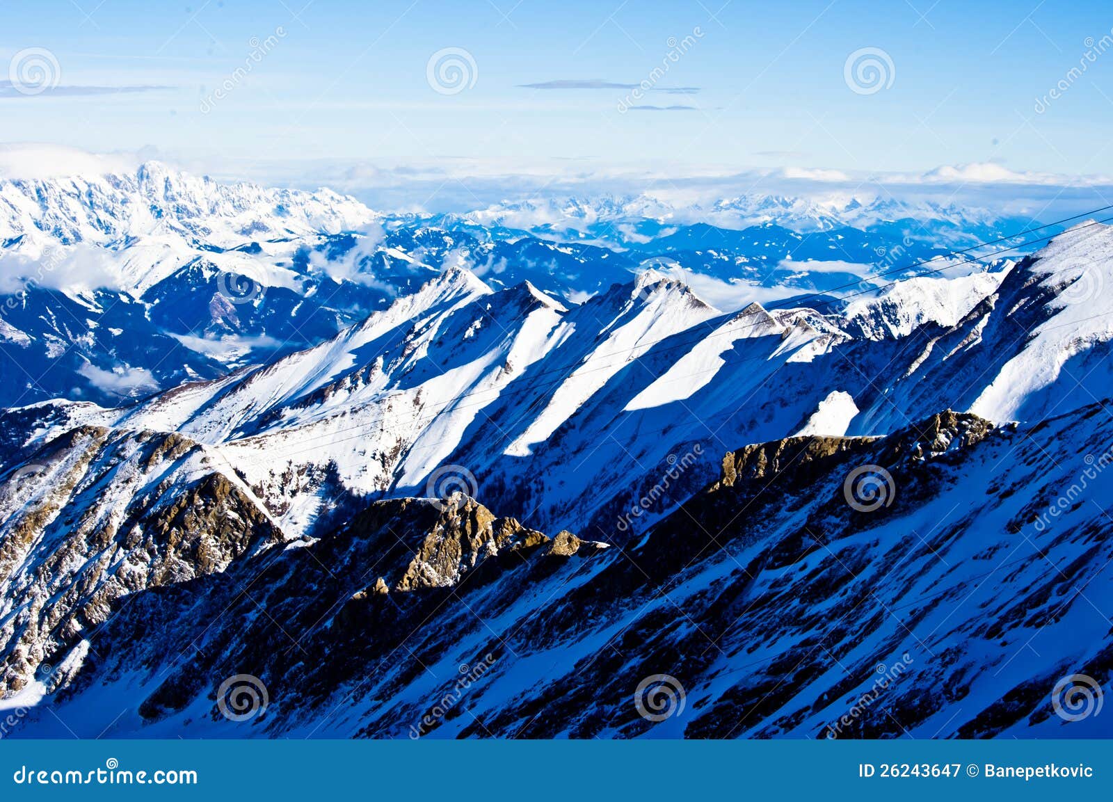 A View of the Alps from the Top of a Glacier Stock Image - Image of ...