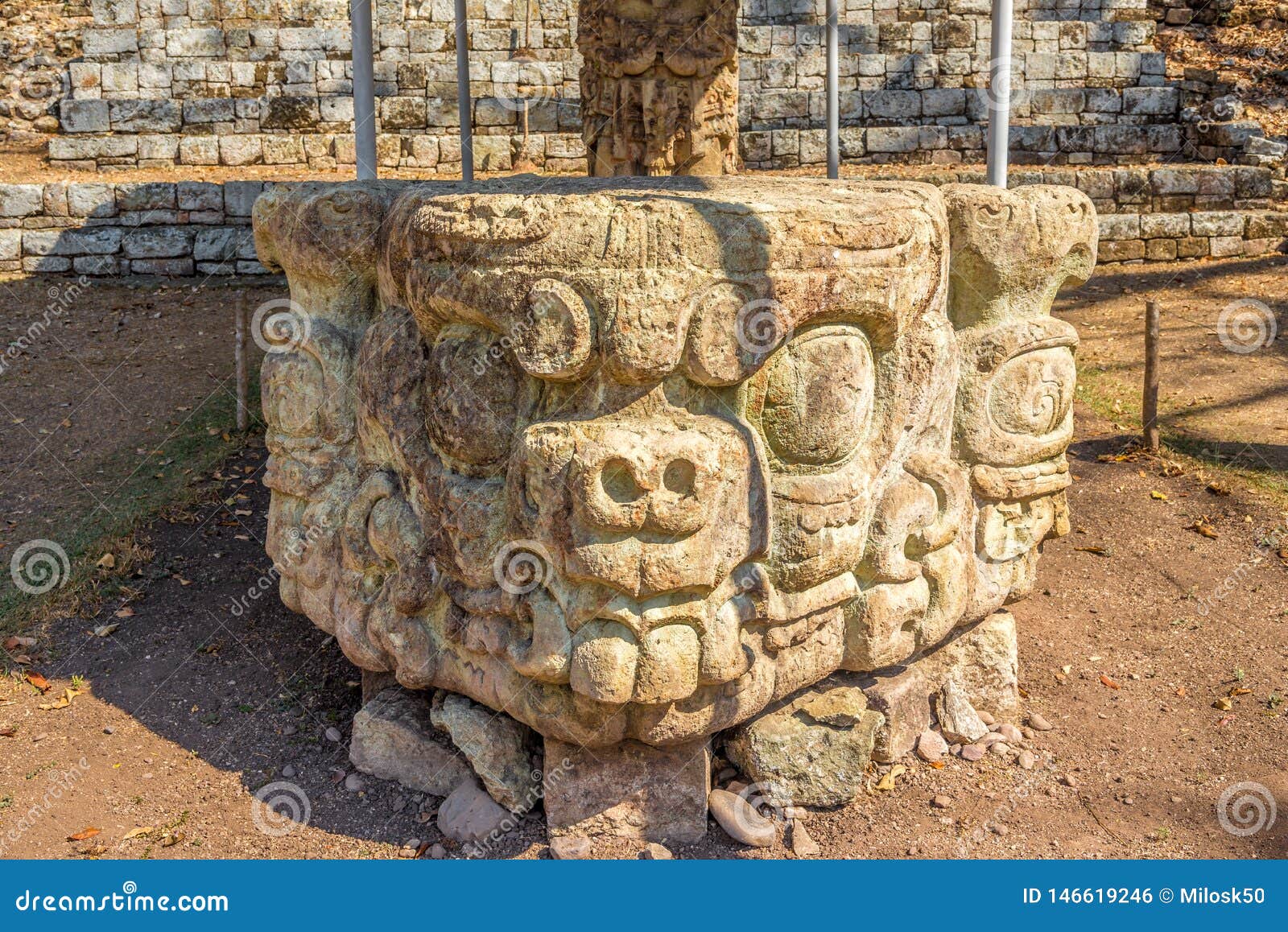 View at the Altar in Archaeological Site of Copan in Honduras Stock ...