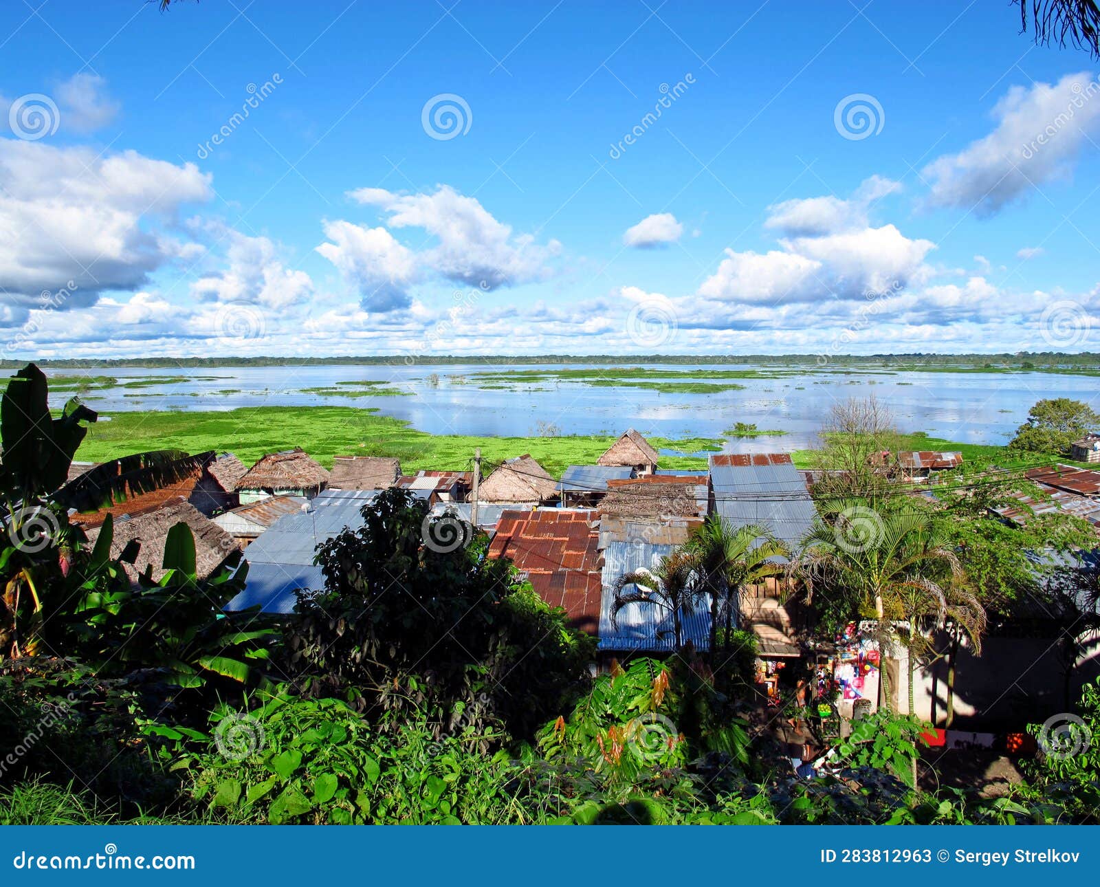 The View of Amazon River in Iquitos, Peru Stock Image - Image of wood ...