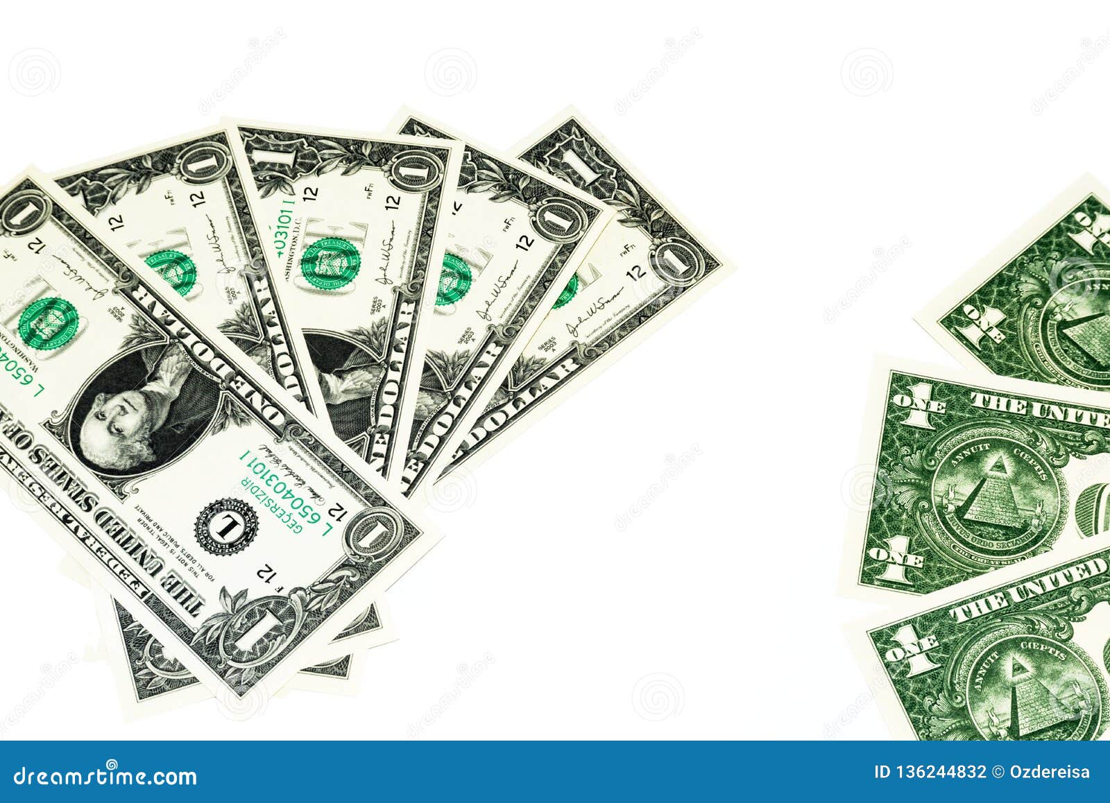 View of American Dollar Banknotes in Stack Stock Photo - Image of ...