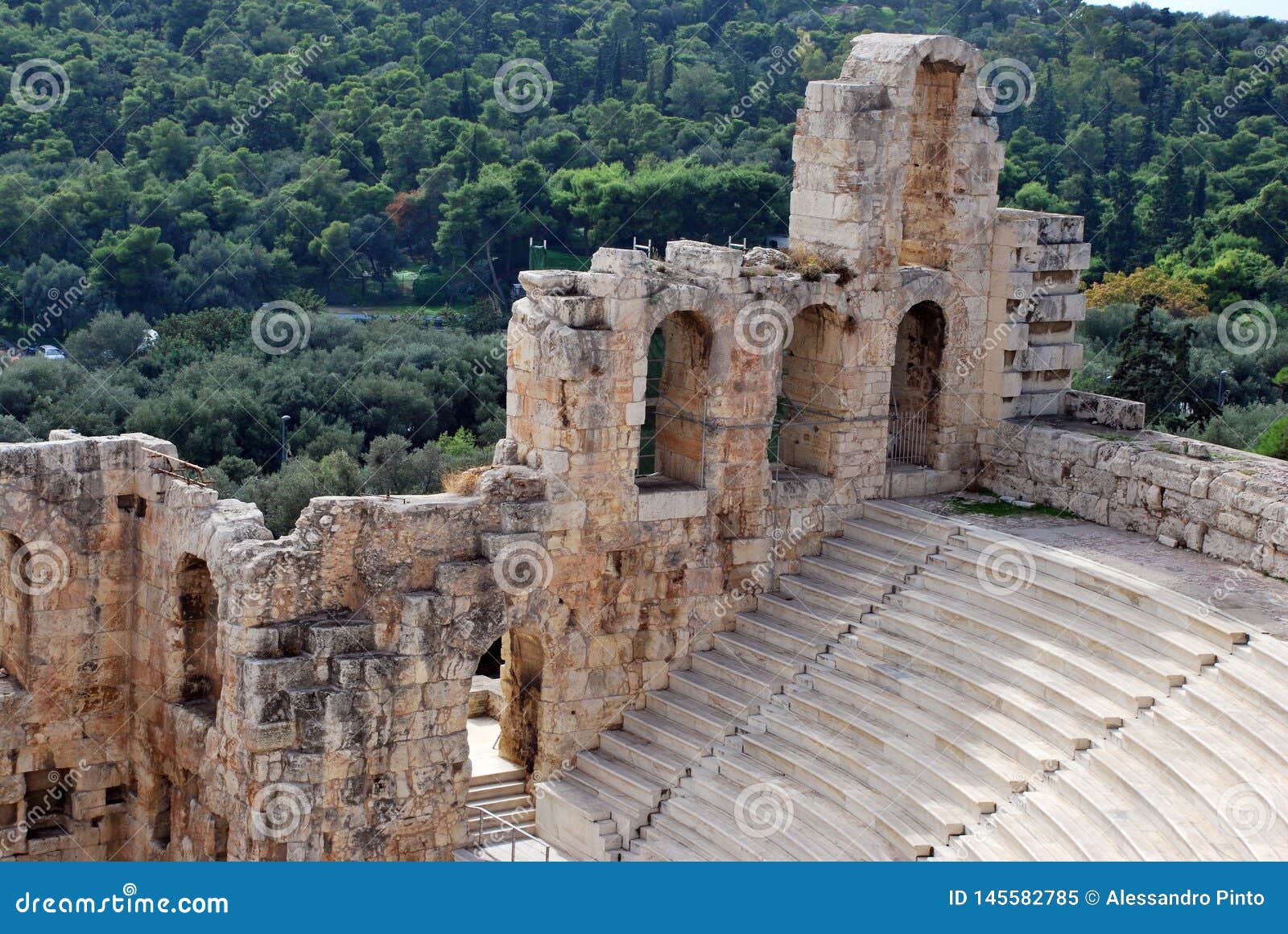 Amphitheater in the Acropolis in Athens, Greece Stock Image - Image of ...