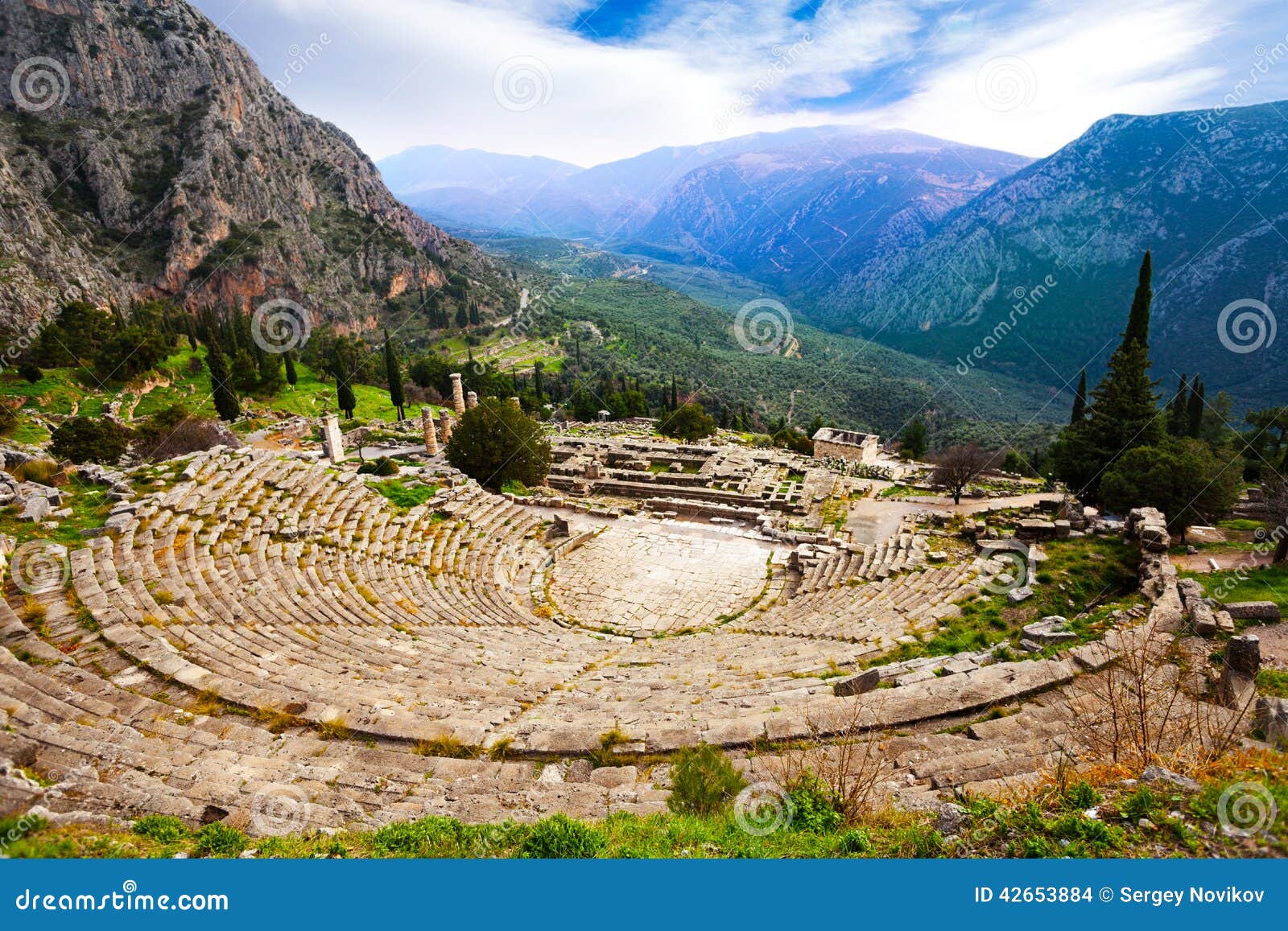 The View on Amphitheater, Delphi Stock Photo - Image of delphi, europe ...