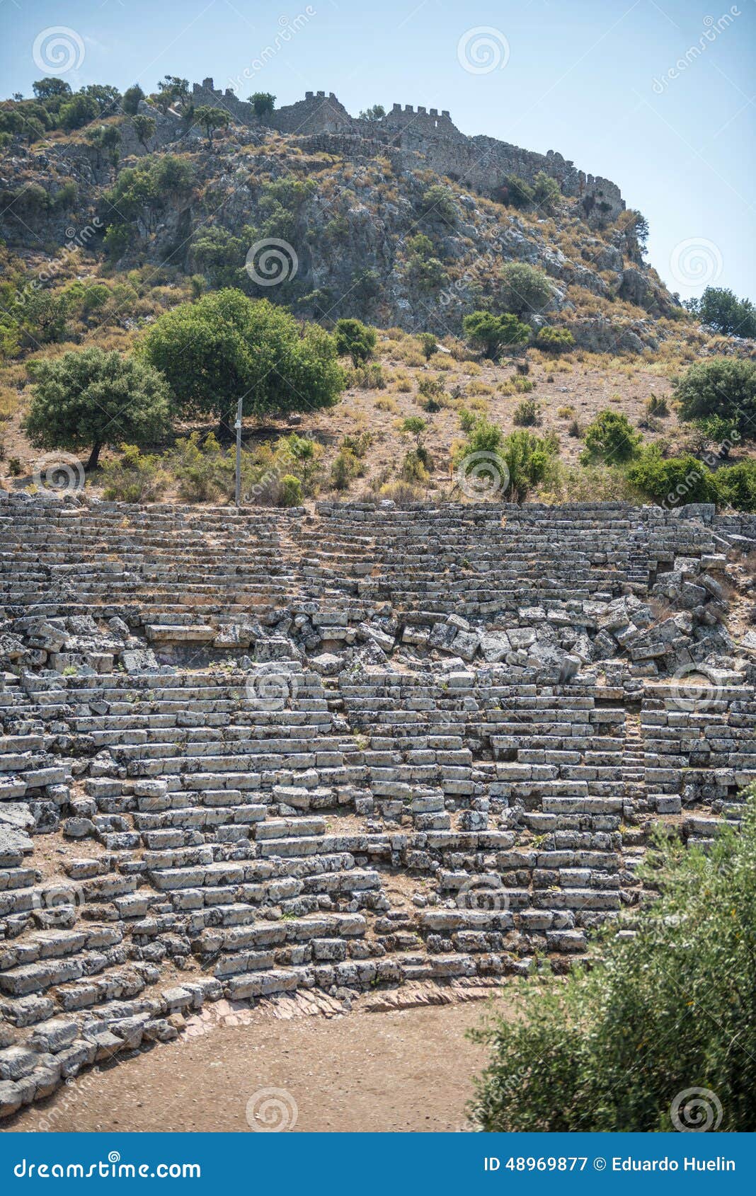 View of Amphitheater Ruins in Kaunos Ancient City (Turkey) Stock Image ...