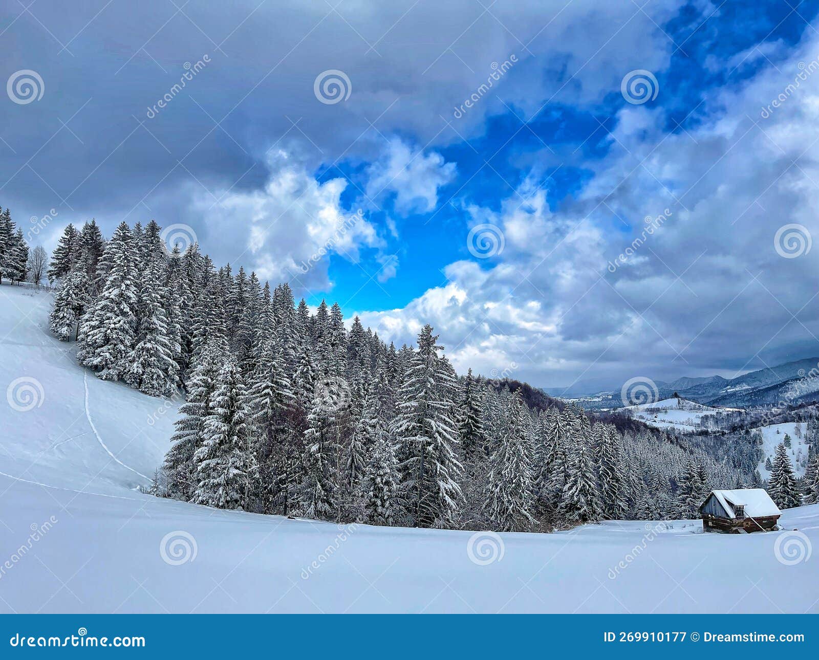 The View of Amphitheater of Transylvania in Winter Time Stock Image ...