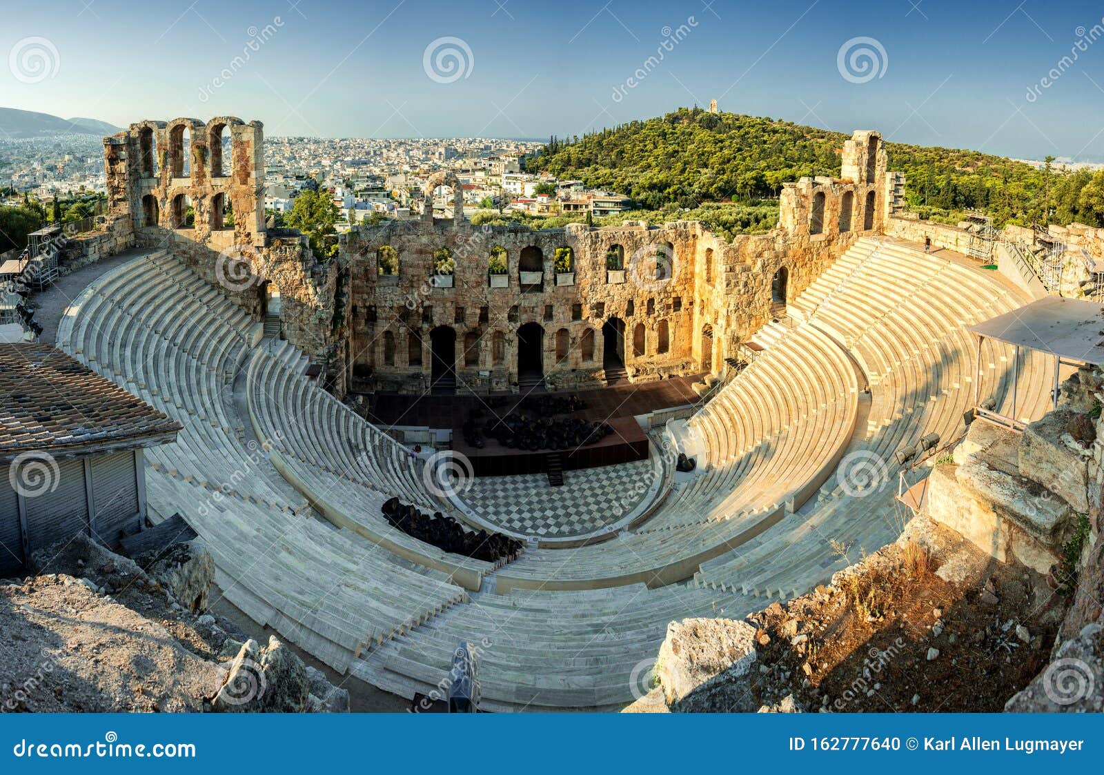 View of the Amphitheatre at the Acropolis in Athens Stock Photo - Image ...