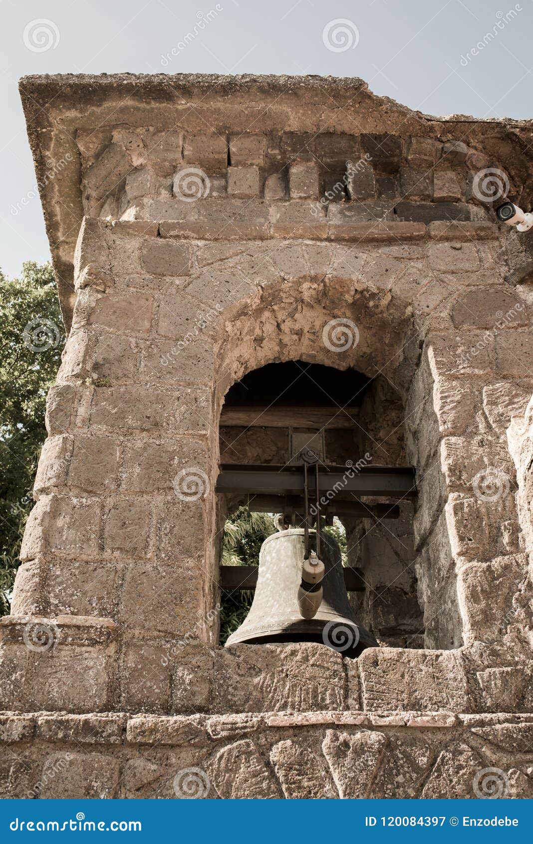 View of ancient bell tower stock image. Image of church - 120084397