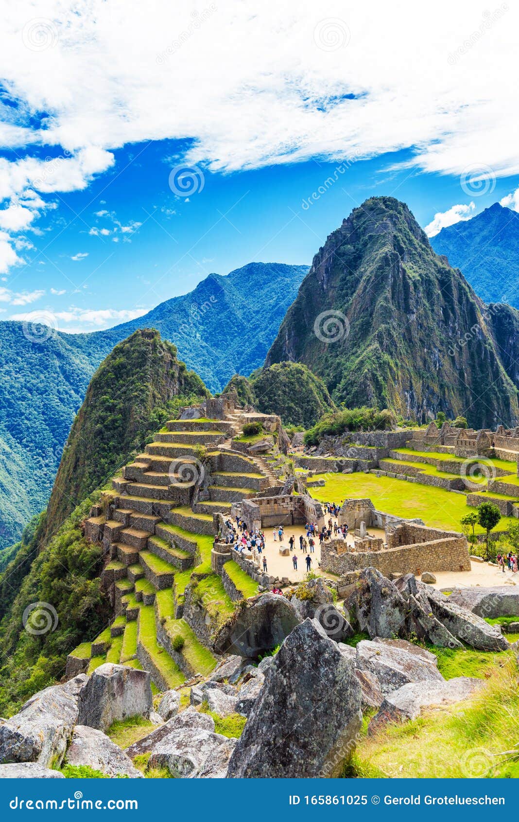 View of the Ancient City of Machu Picchu, Peru. Vertical Stock Image ...