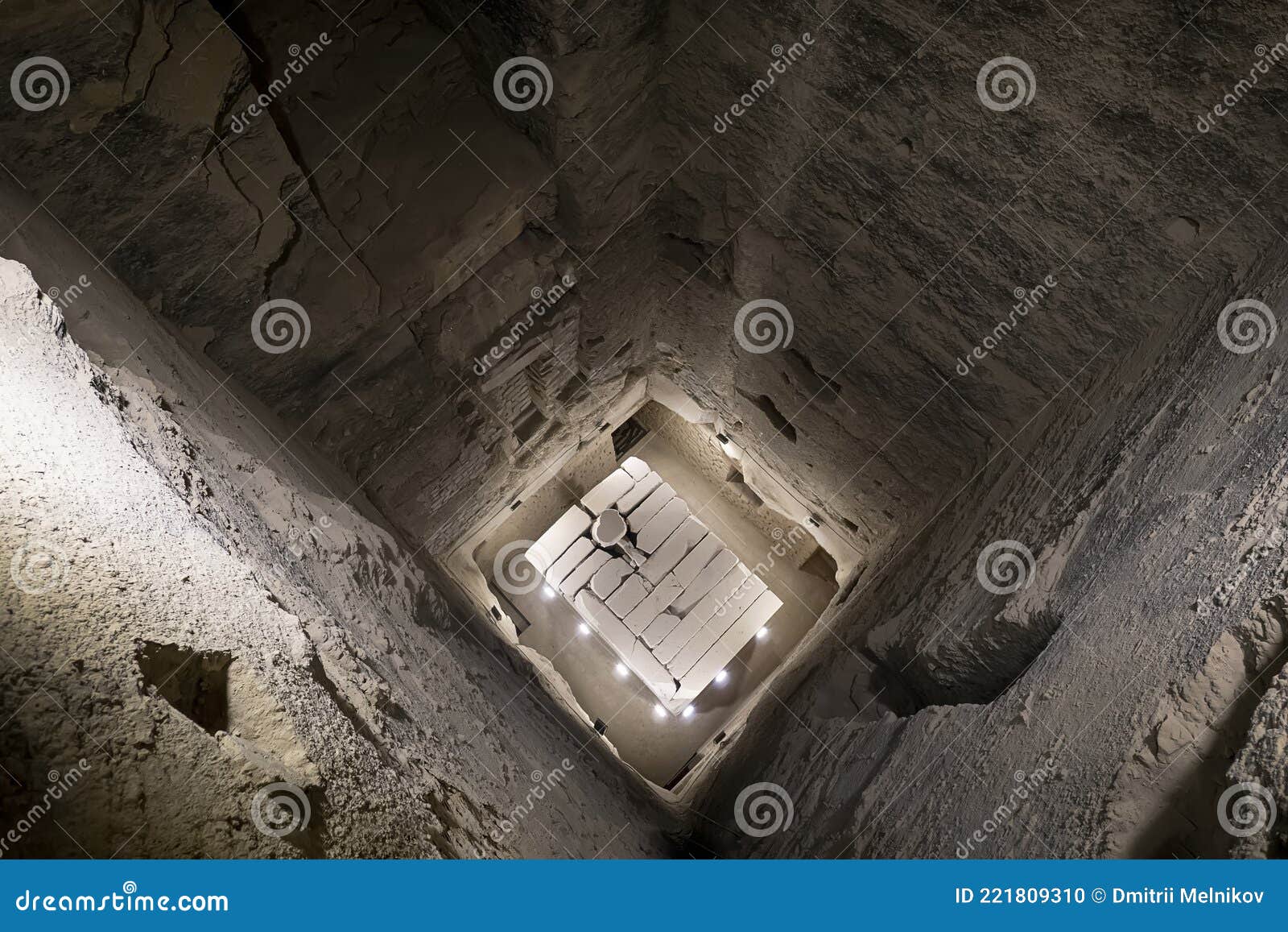 View of the Ancient Crypt Inside Great Step Pyramid of Djoser, Saqqara ...