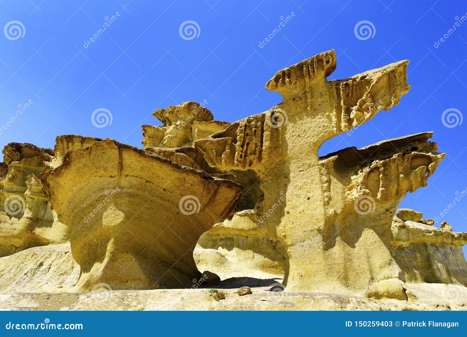 A View of Ancient Limestone Cliffs Against Blue Sky Stock Image - Image ...