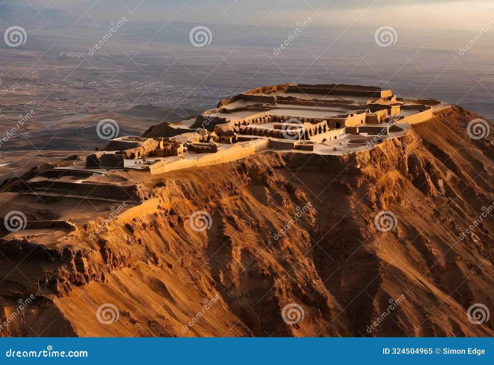 A View of the Ancient Palace of Masada Stock Illustration ...