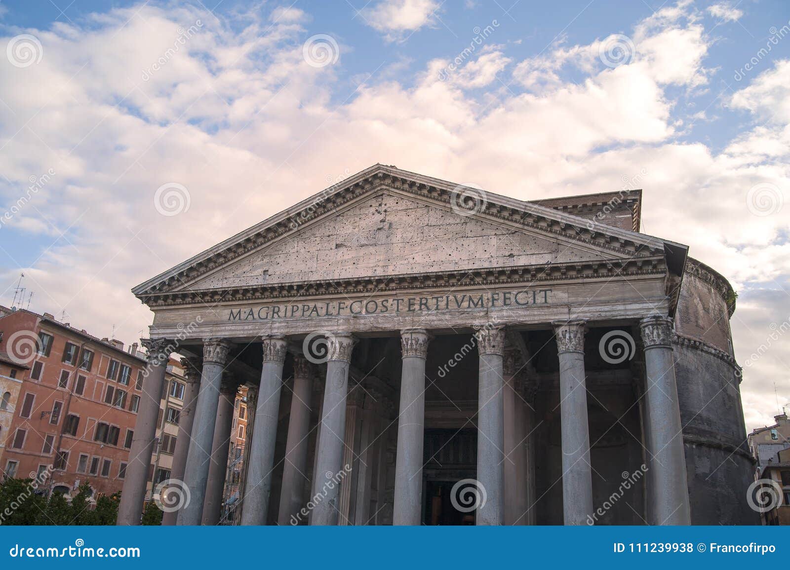 View of Ancient Roman Monuments Stock Photo - Image of church ...