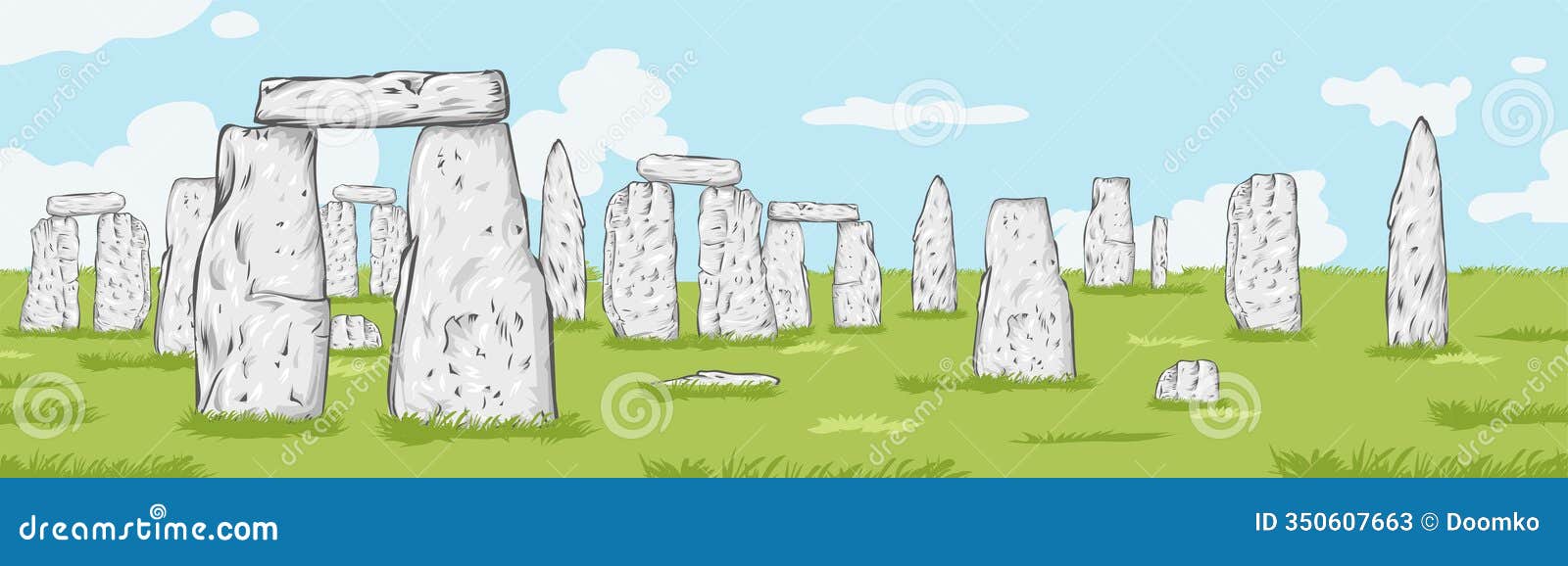 Megalithic Menhir Circle Made Of Stone, Covered In Moss And Very Thick ...