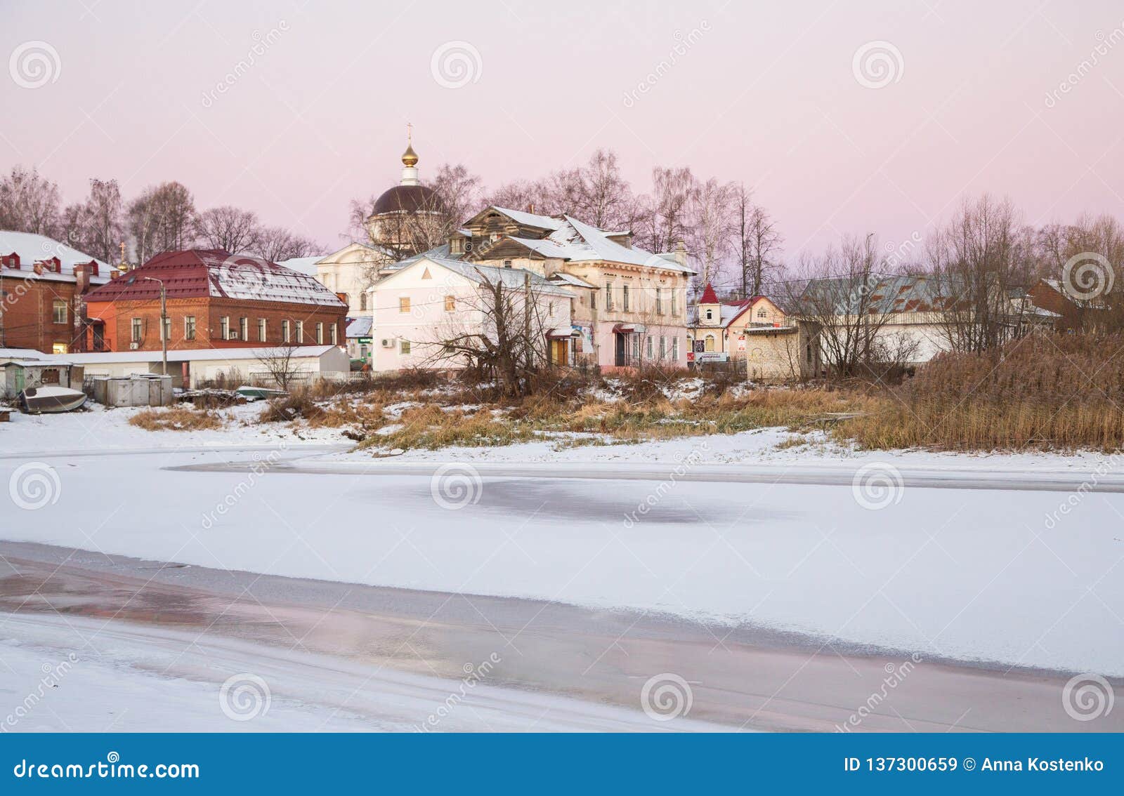 View of the Ancient Russian City Myshkin Stock Image - Image of volga ...