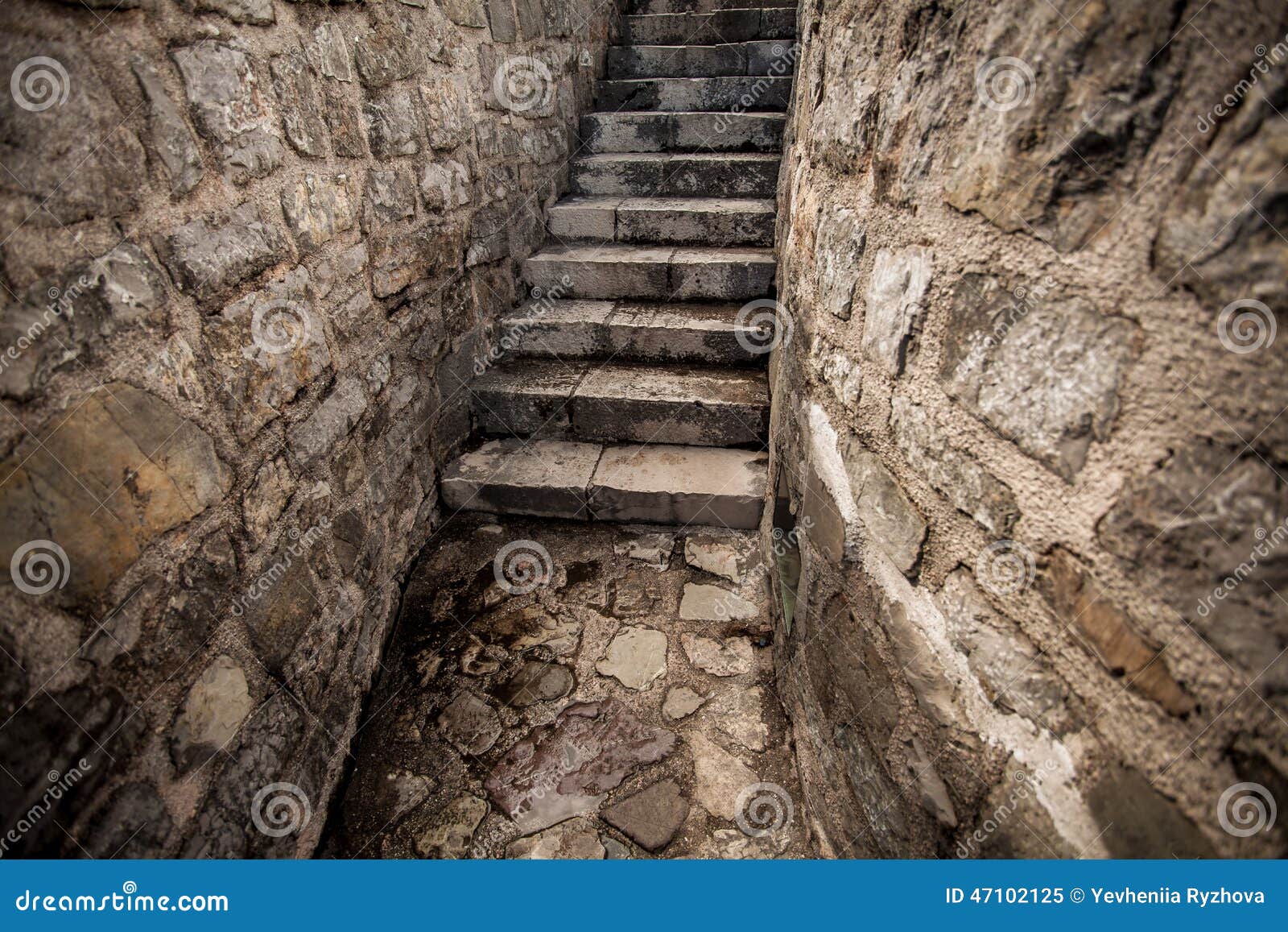 View of Ancient Stone Stairway at Castle Stock Image - Image of ...