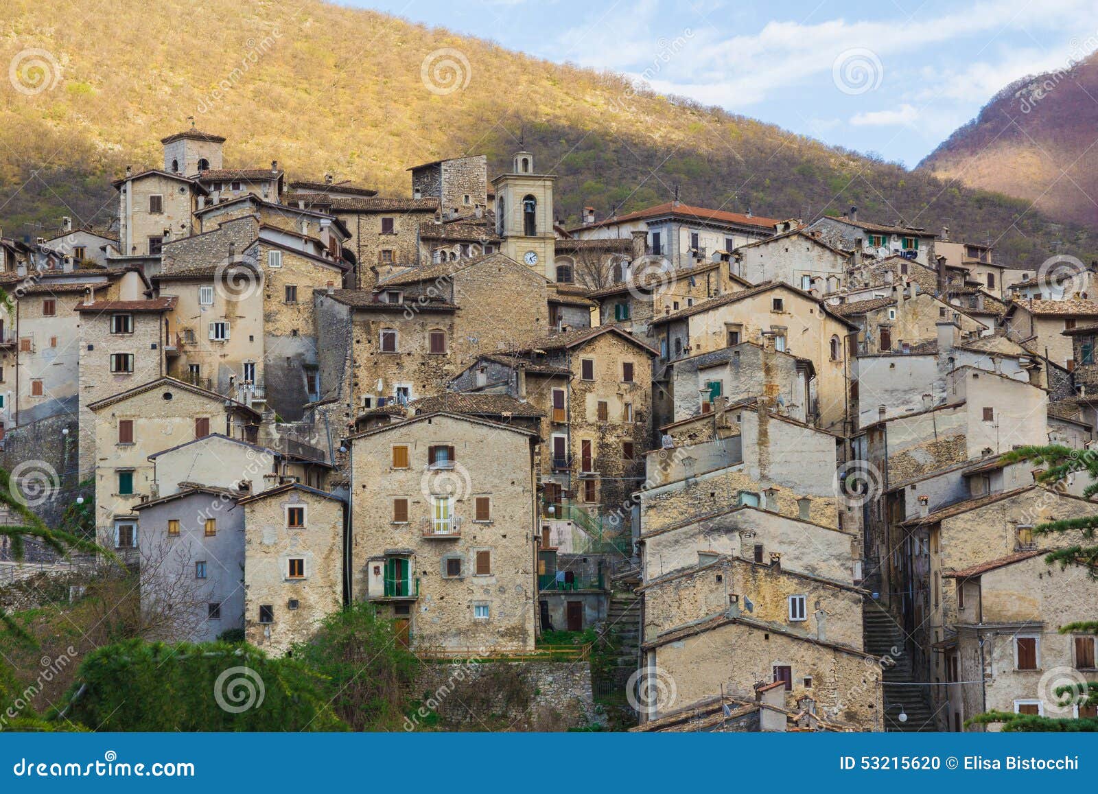View of the Ancient Town of Scanno Stock Photo - Image of closeup, tree ...