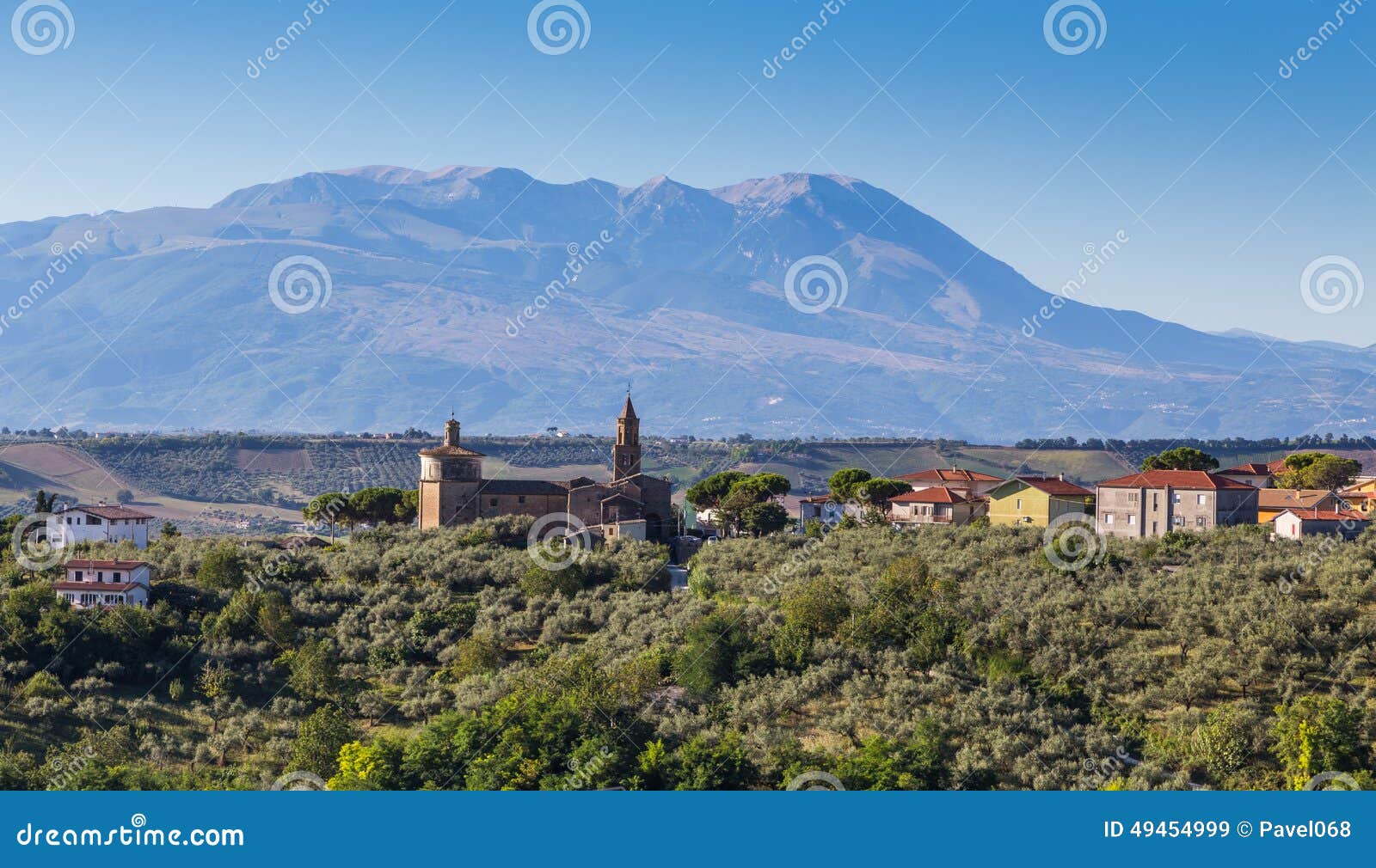 View of Ancient Towns in Abruzzo, Italy Stock Image - Image of blue ...