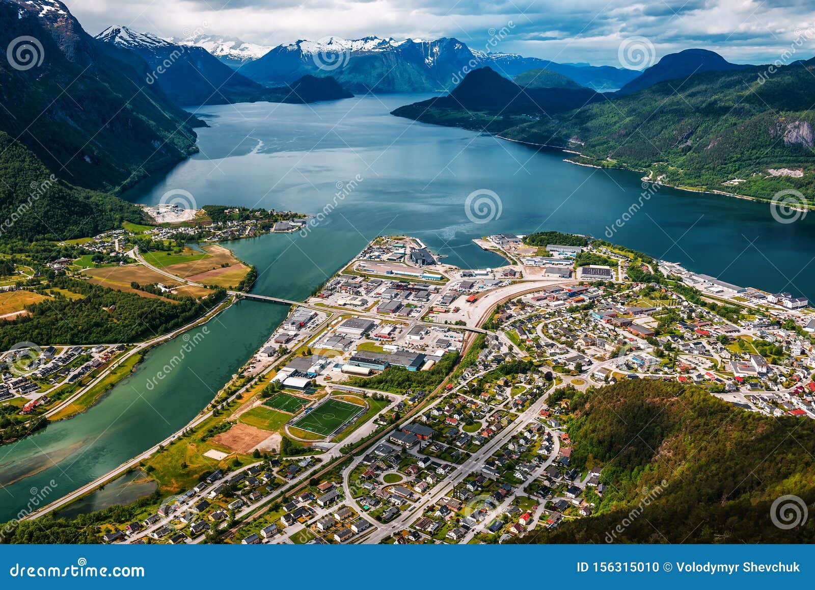 View on Andalsnes. Norway stock photo. Image of famous - 156315010