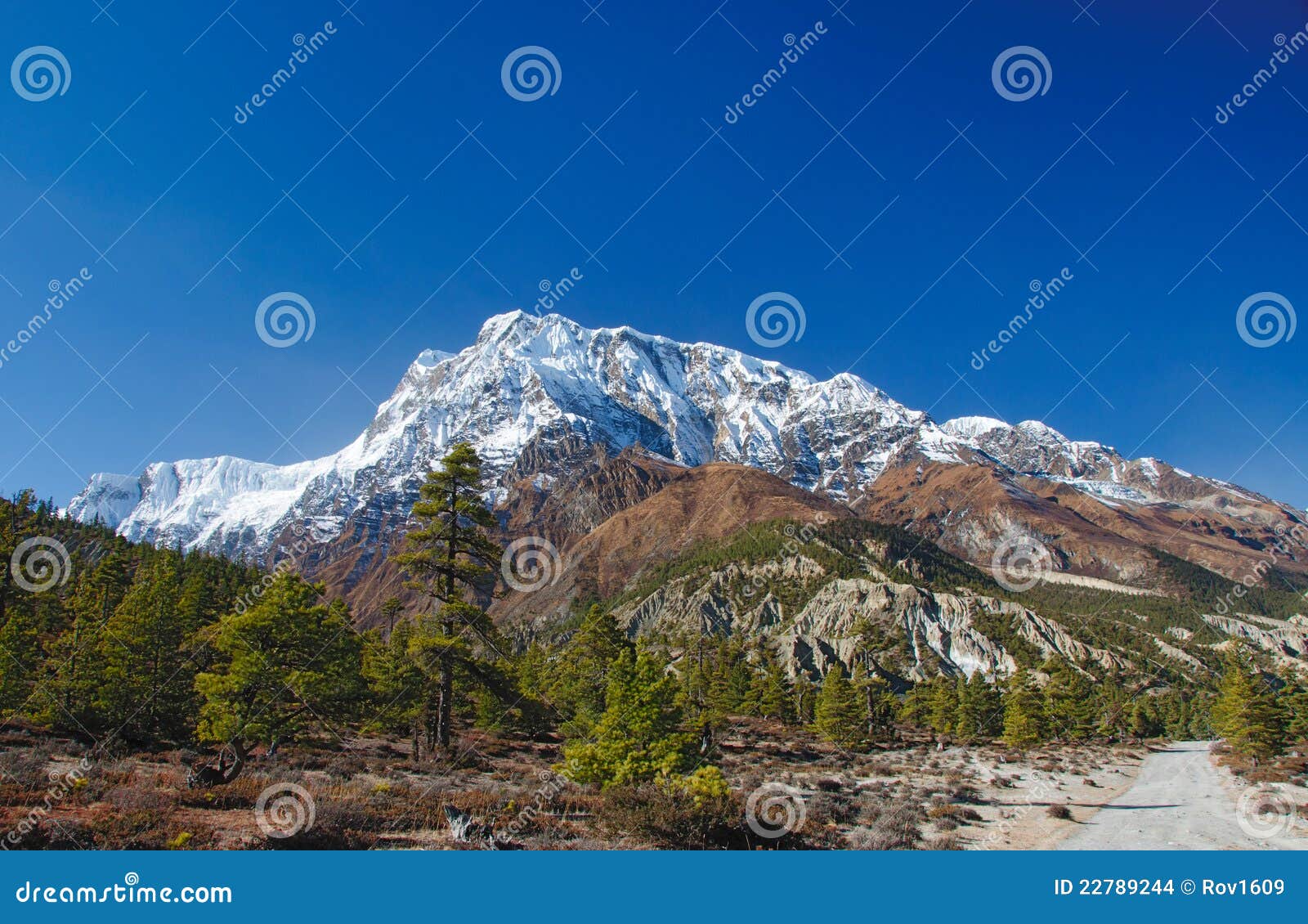 Annapurna Mountain Range Panorama View Of Macchapuchre Fish Tail ...