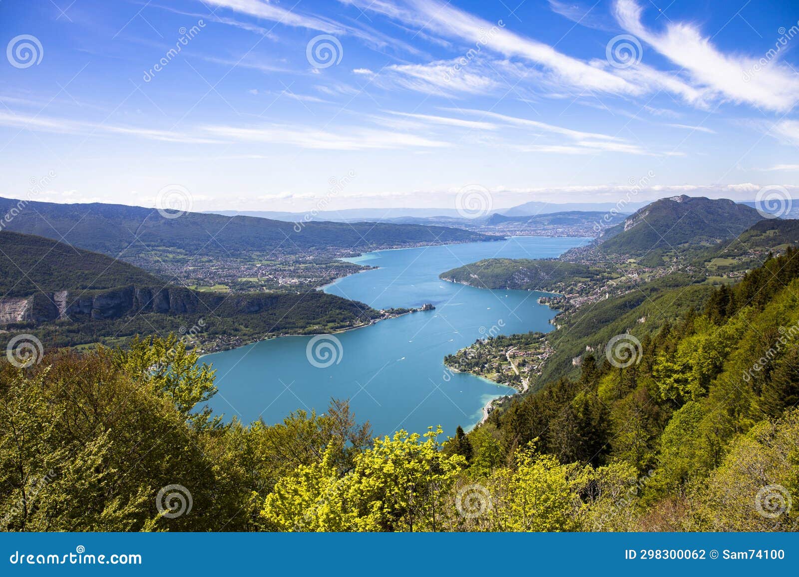 View of the Annecy Lake from Col Du Forclaz Stock Photo - Image of ...