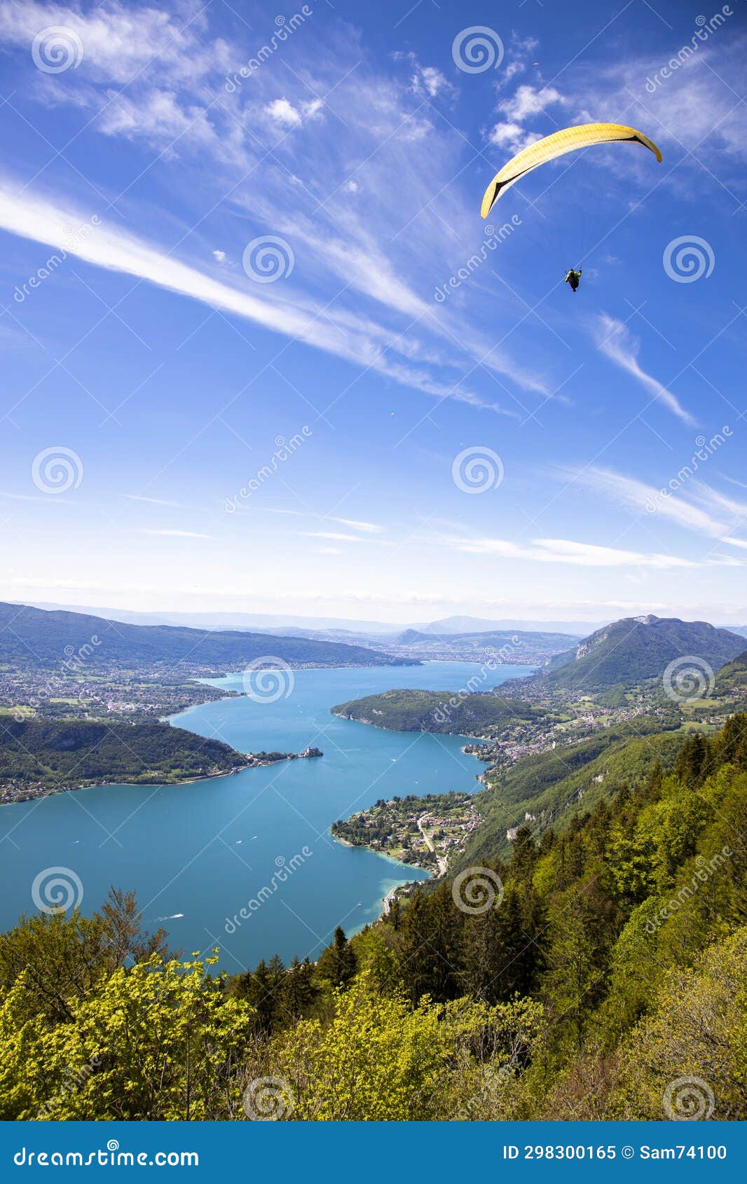 View of the Annecy Lake from Col Du Forclaz Stock Image - Image of ...