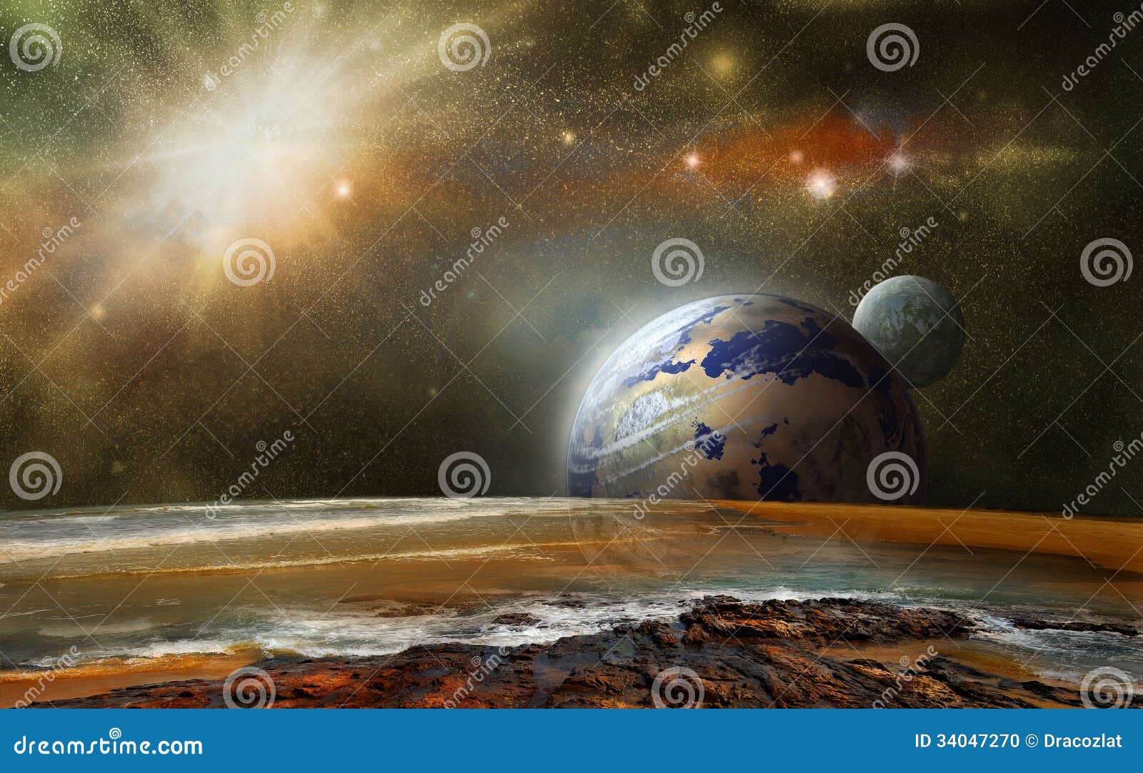View from another planet stock illustration. Illustration of star ...