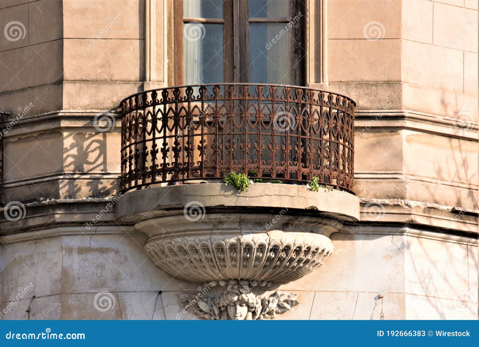 View of an Antique Balcony on a Building Stock Image - Image of window ...