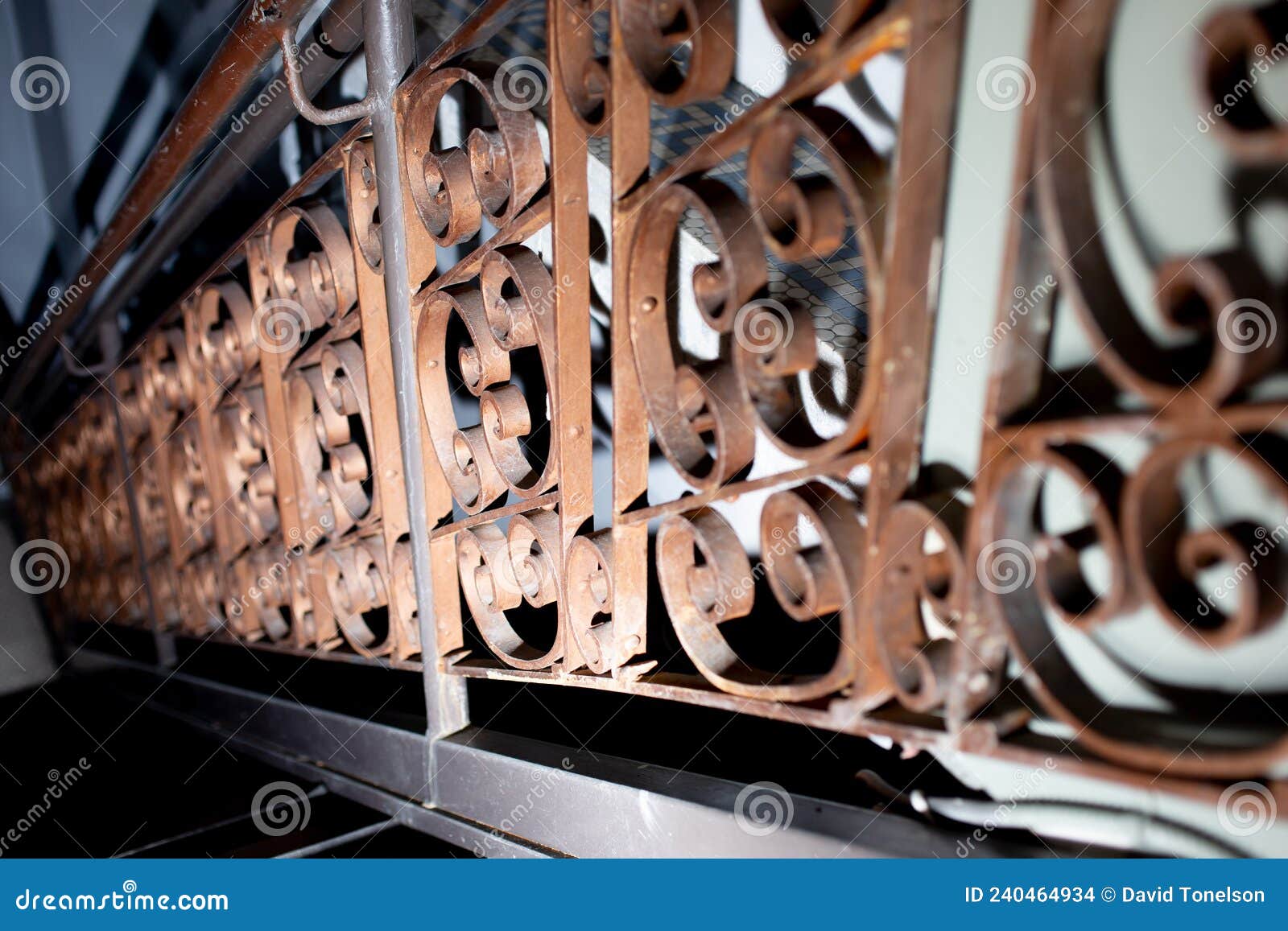 Antique Iron Staircase Railing Stock Photo - Image of entrance, ramp ...