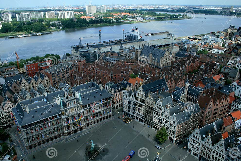 View of Antwerp stock image. Image of buildings, house - 10997057