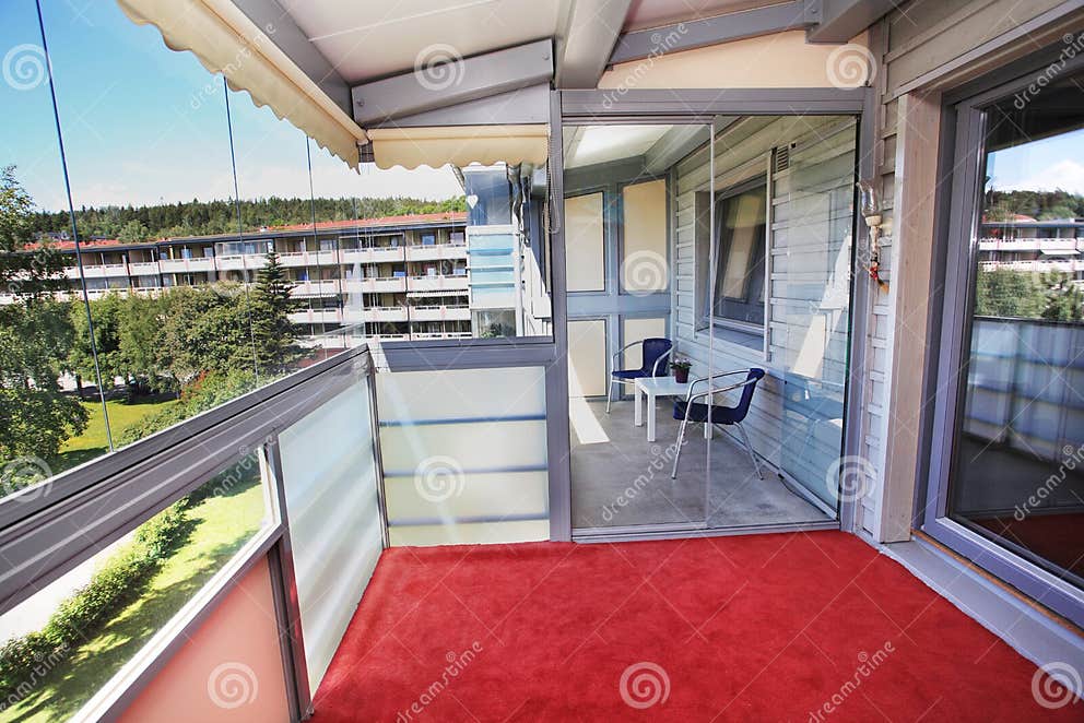 View from Apartment Balcony Stock Photo - Image of glass, curtain: 11331004