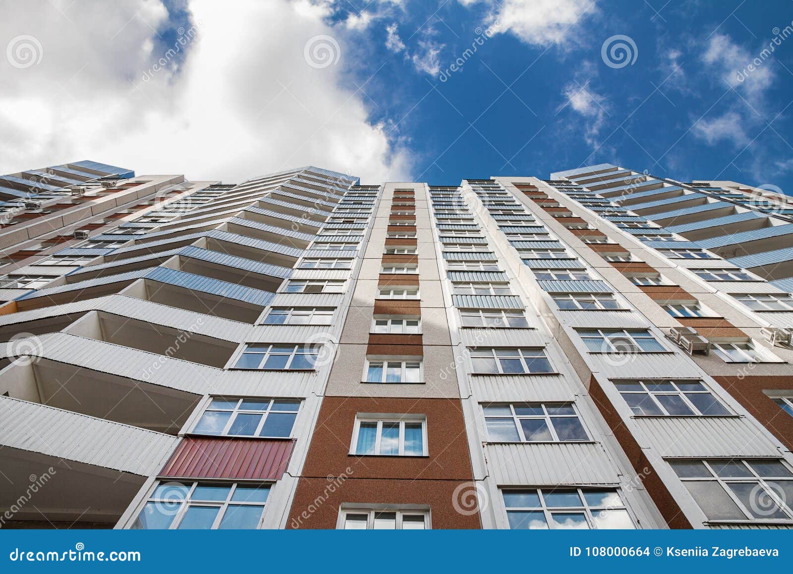 View of the Apartment Building from the Bottom. Stock Photo - Image of ...
