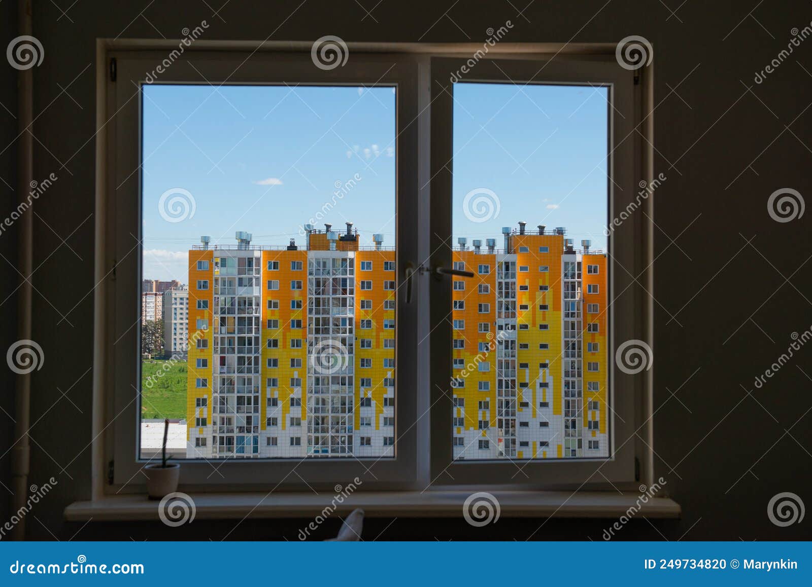 View of the Apartment Building from the Window Stock Photo - Image of ...