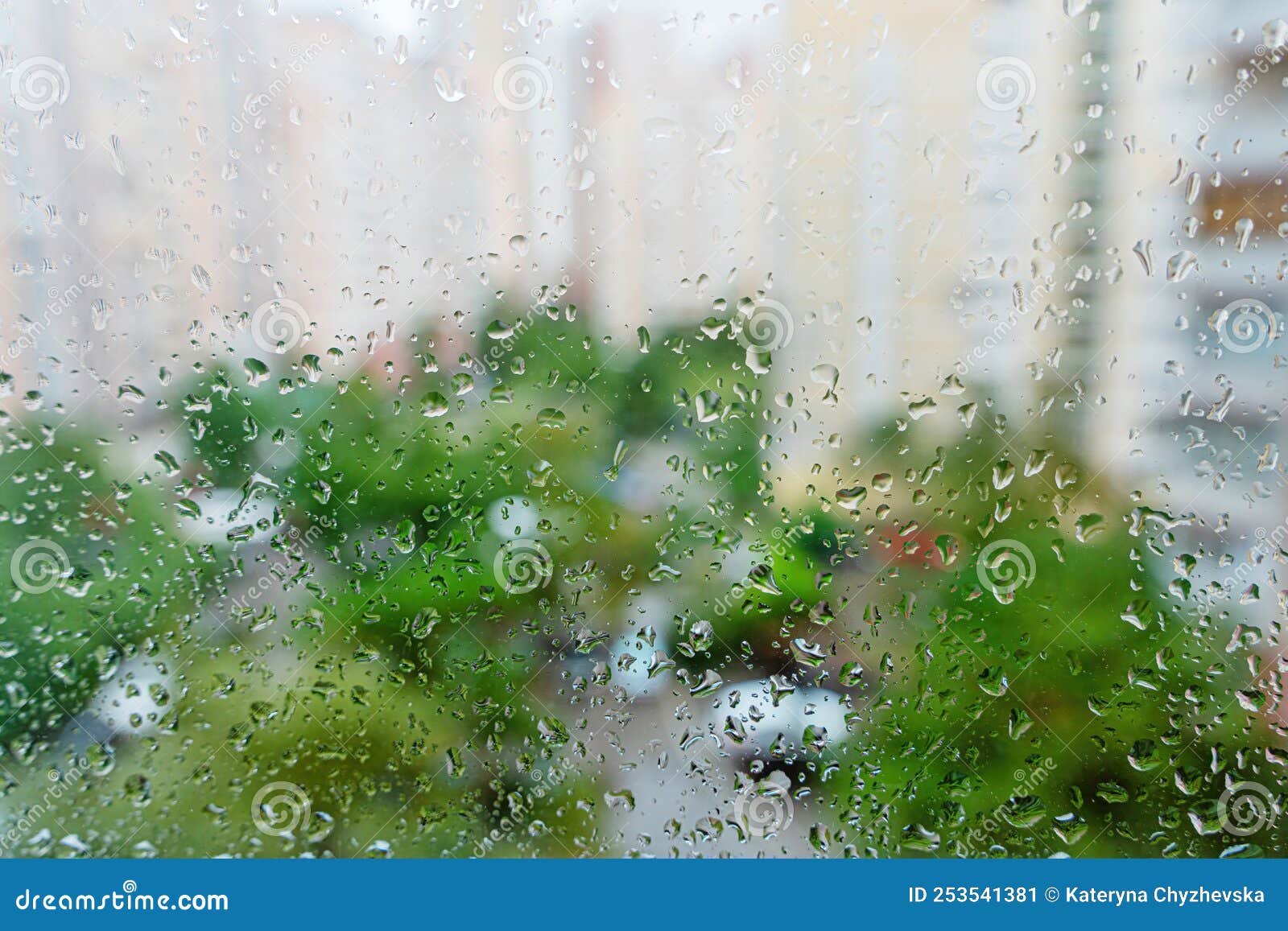 View from the Apartment Window on a Rainy Day Stock Image - Image of ...
