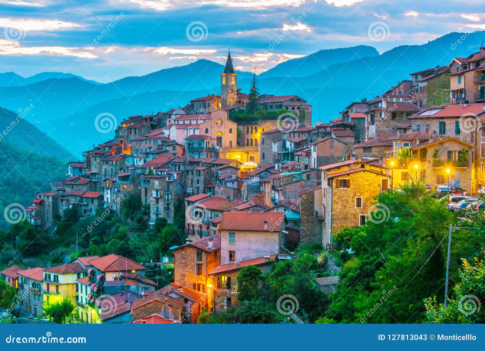 View of Apricale in the Province of Imperia, Liguria, Italy Stock Image ...