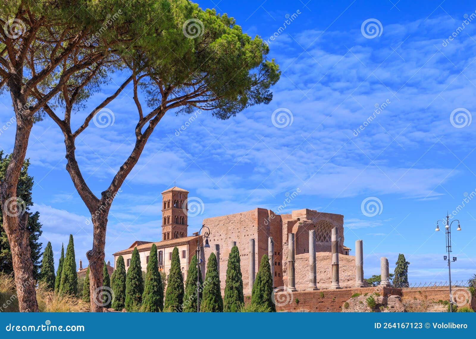 Urban View of Rome, Italy: the Temple of Venus and Roma on Velian Hill ...