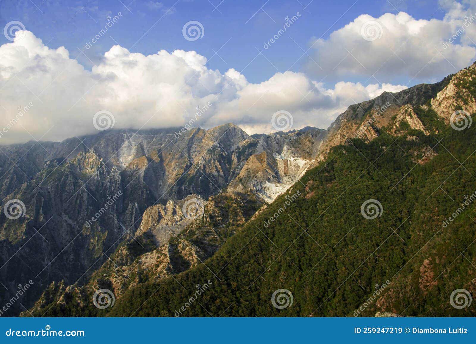 View Of Apuan Alps. Apennine Mountains. Carrara. Tuscany. Italy Stock ...