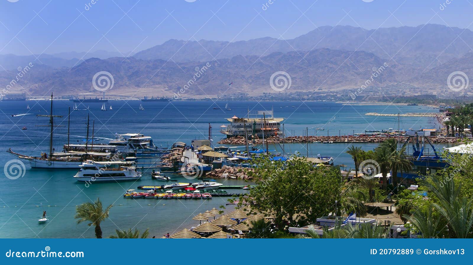 View on Aqaba Gulf, Eilat, Israel Stock Image - Image of center ...