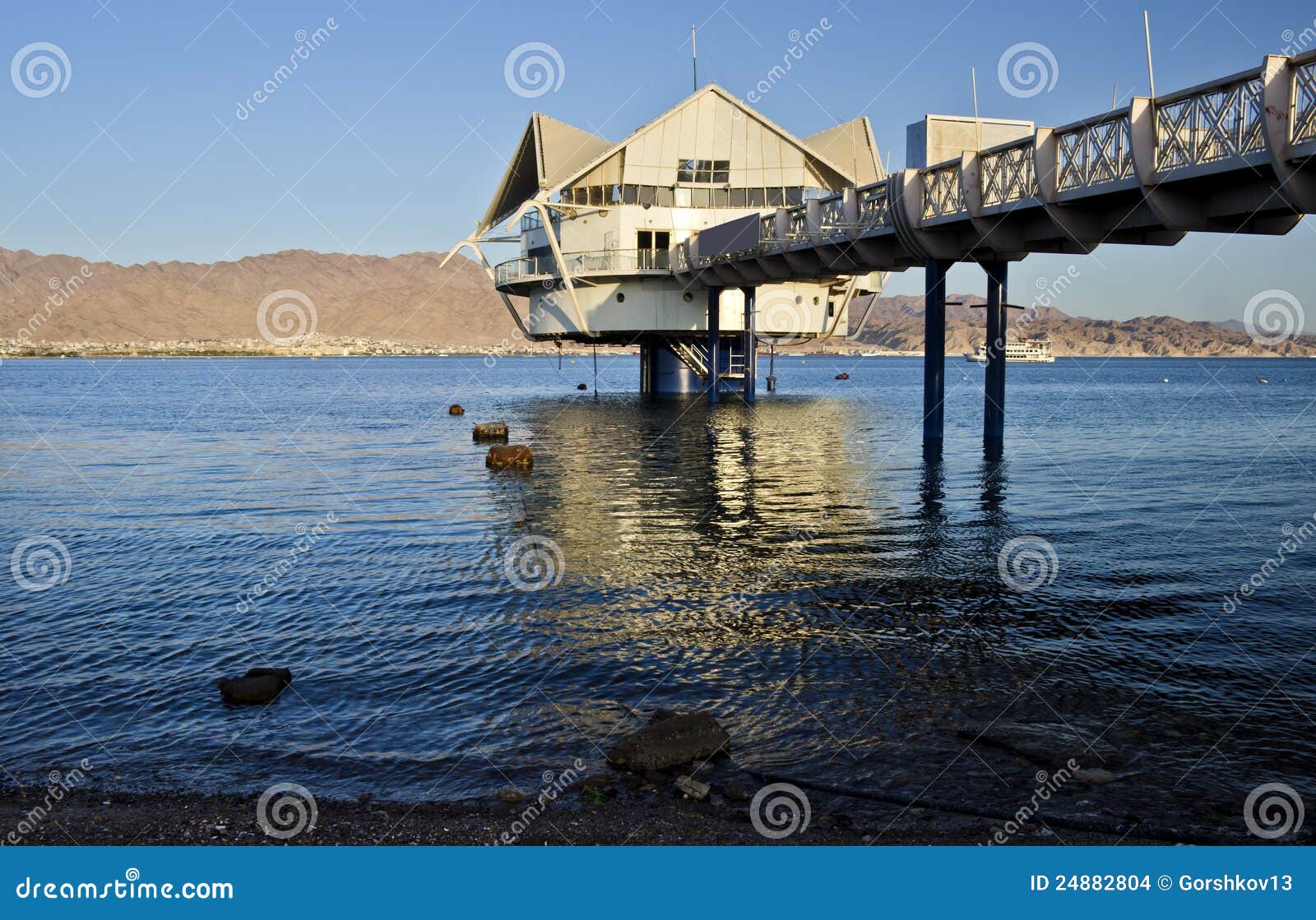 View on the Aqaba Gulf from Eilat, Israel Stock Photo - Image of famous ...