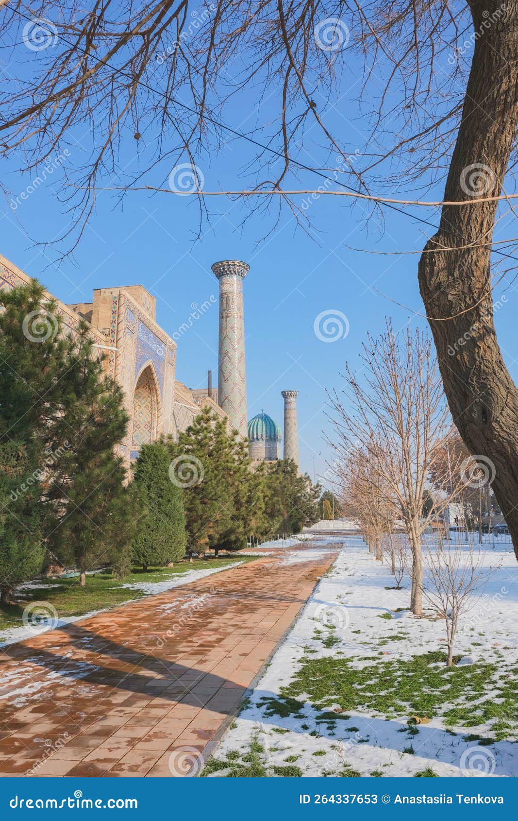 View of the Arab Madrasah in Winter Stock Image - Image of antique ...