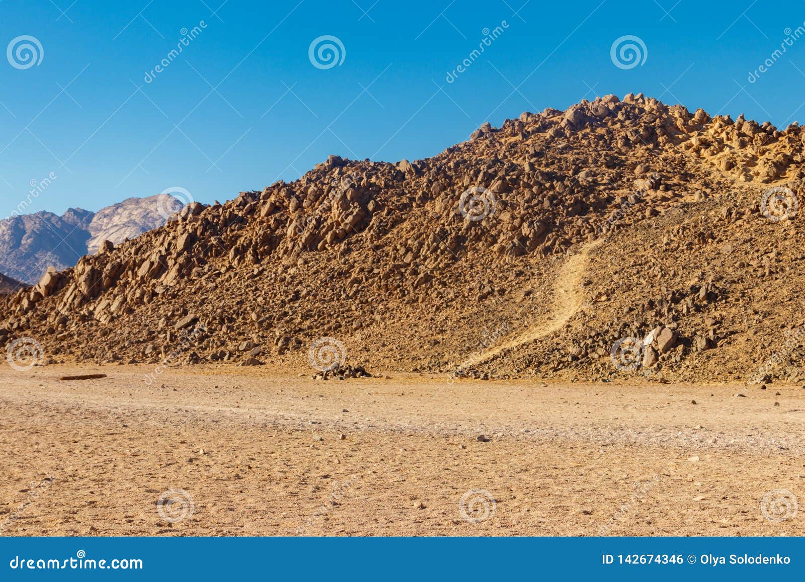 View of Arabian Desert and Mountain Range Red Sea Hills in Egypt Stock ...
