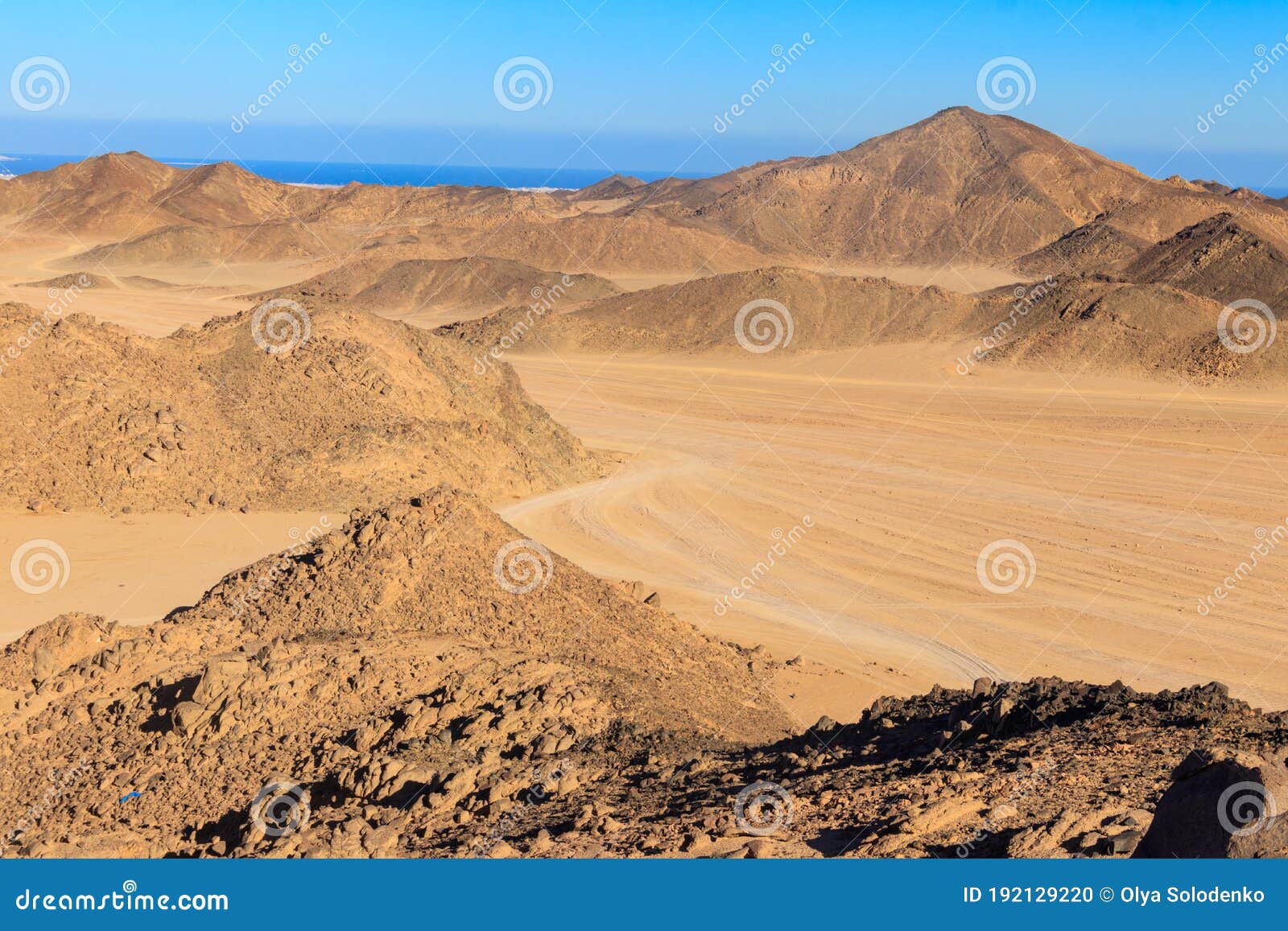 View of Arabian Desert and Mountain Range Red Sea Hills in Egypt Stock ...