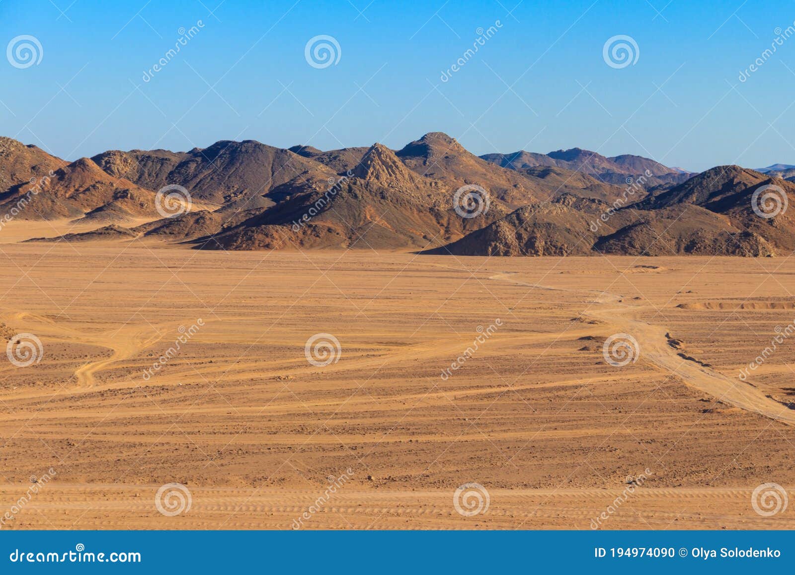 View of Arabian Desert and Mountain Range Red Sea Hills in Egypt Stock ...