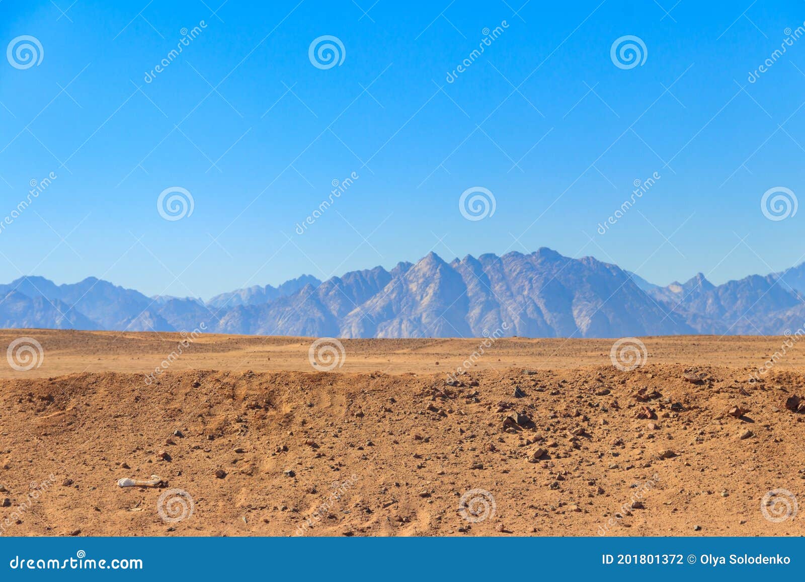 View of Arabian Desert and Mountain Range Red Sea Hills, Egypt Stock ...