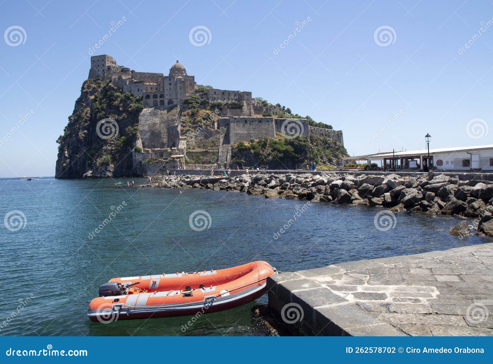 View of Aragonese castle editorial photography. Image of historical ...
