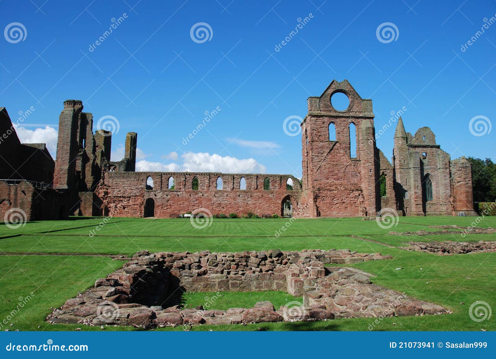 View of Arbroath Abbey stock image. Image of grass, angus - 21073941