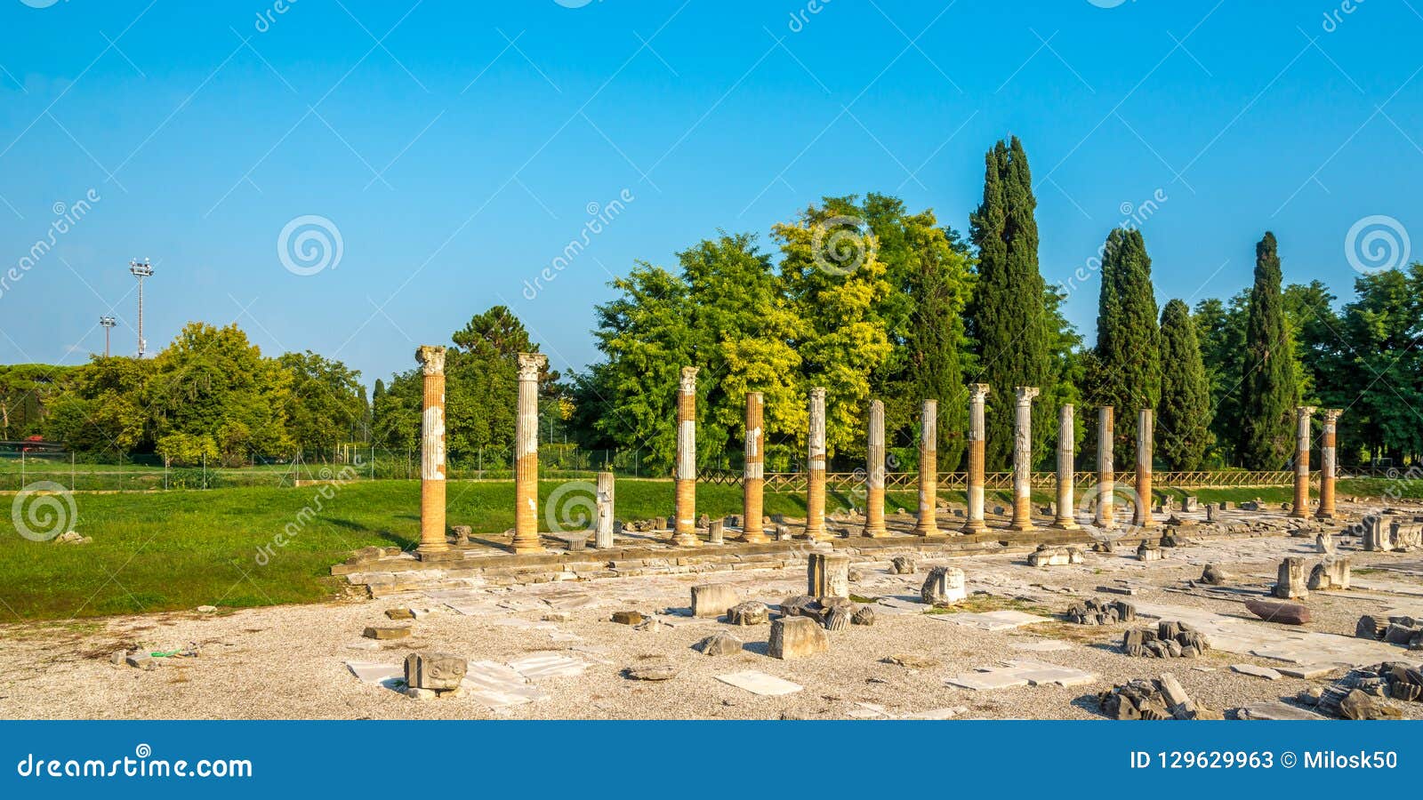 View of the Archaeological Area of Aquileia in Italy Stock Image ...